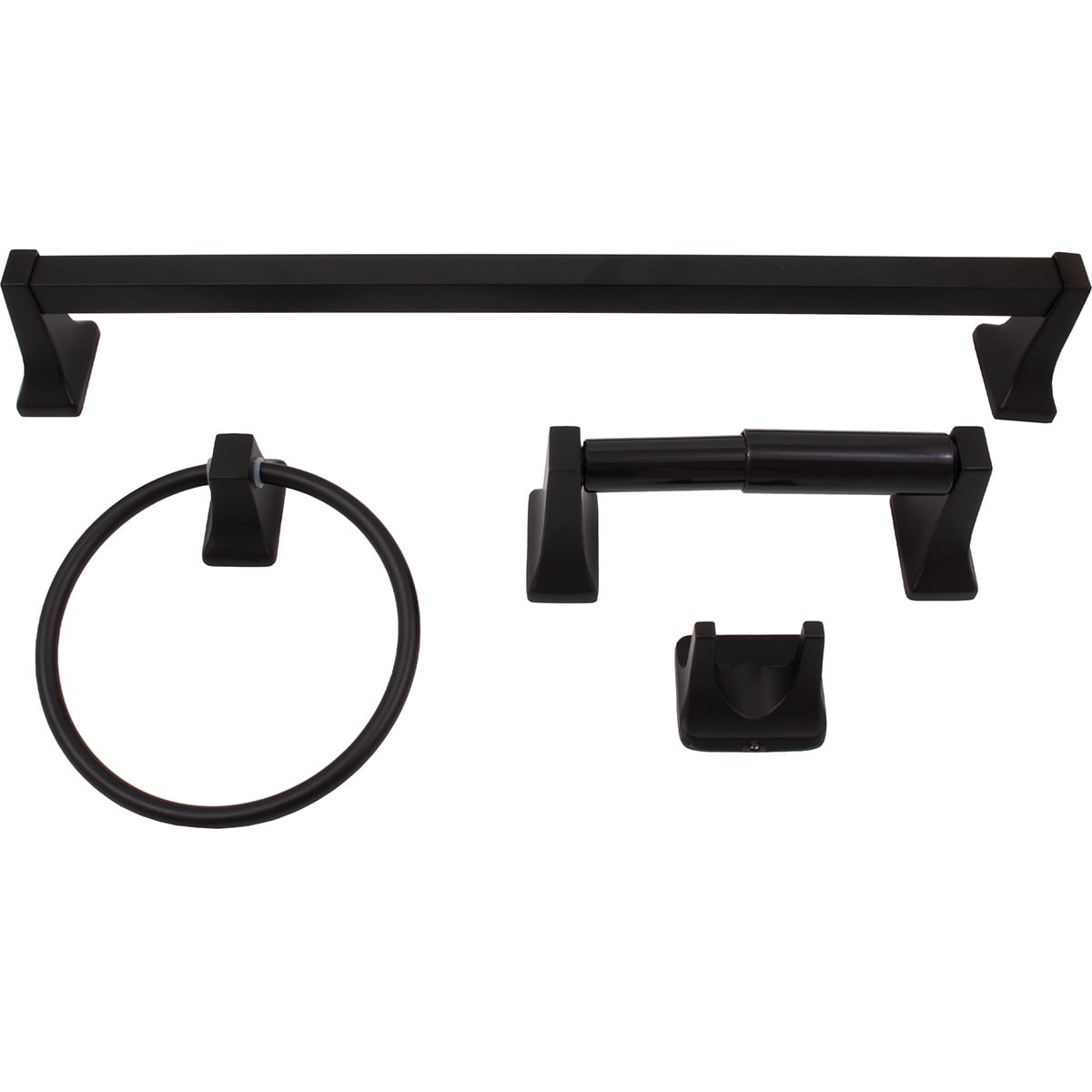 Lakewood Bathroom Set, 4-Piece, Matte Black by Stone Harbor Hardware ...