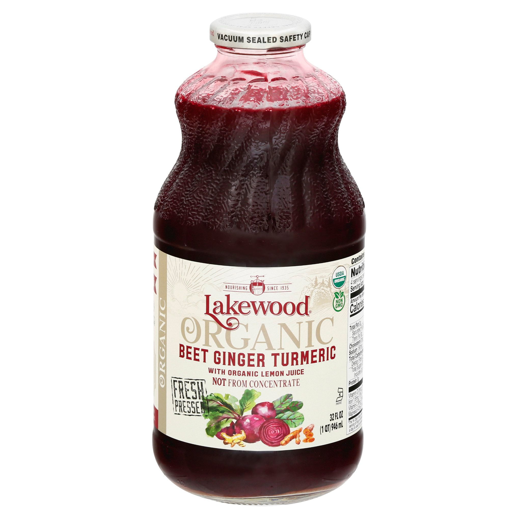 Lakewood Beet Ginger Turmeric Lemon Juice - 32 oz- Pack of 2 - Walmart.com