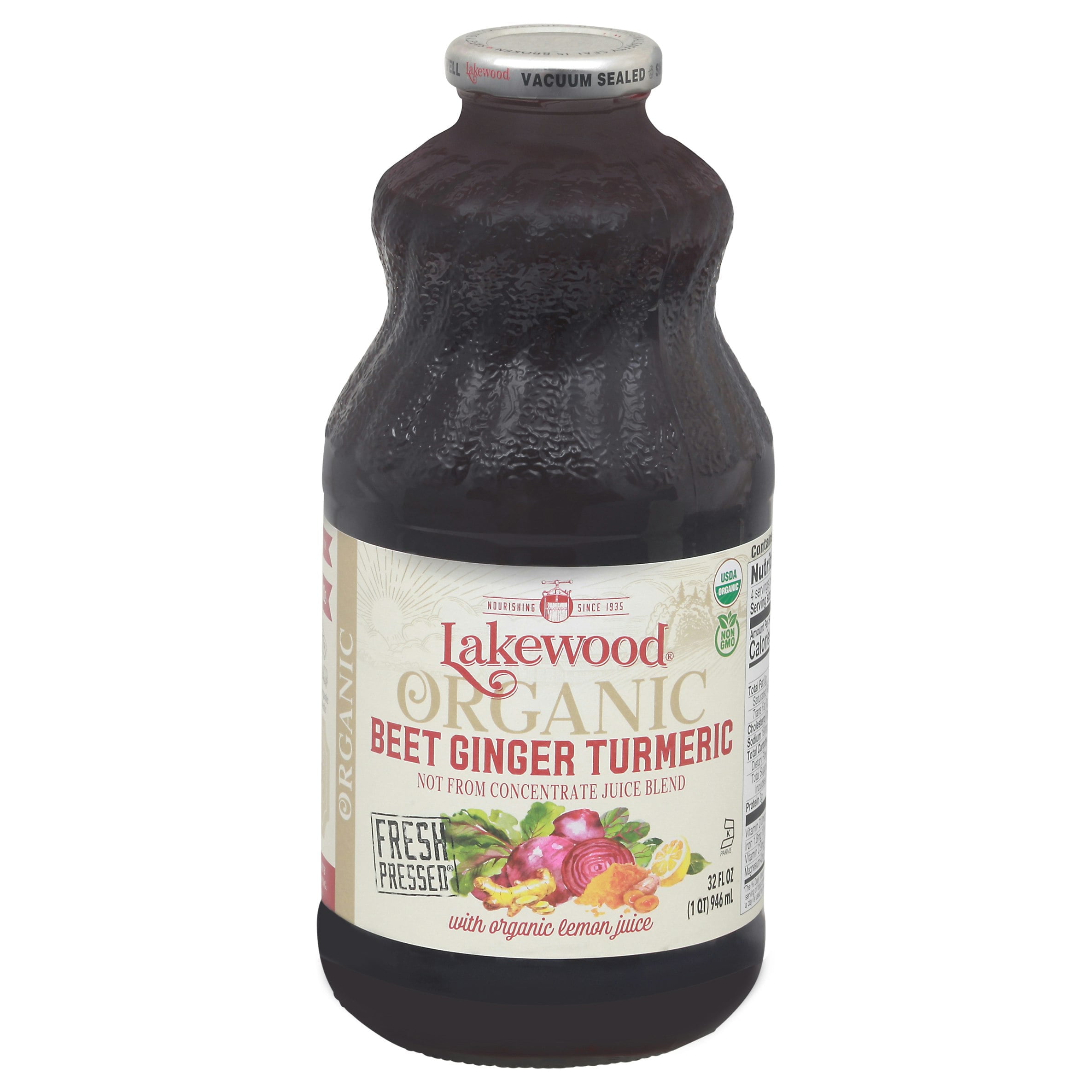 Lakewood Organic Beet Ginger Turmeric Juice 32 oz (Pack Of 6) - Walmart.com