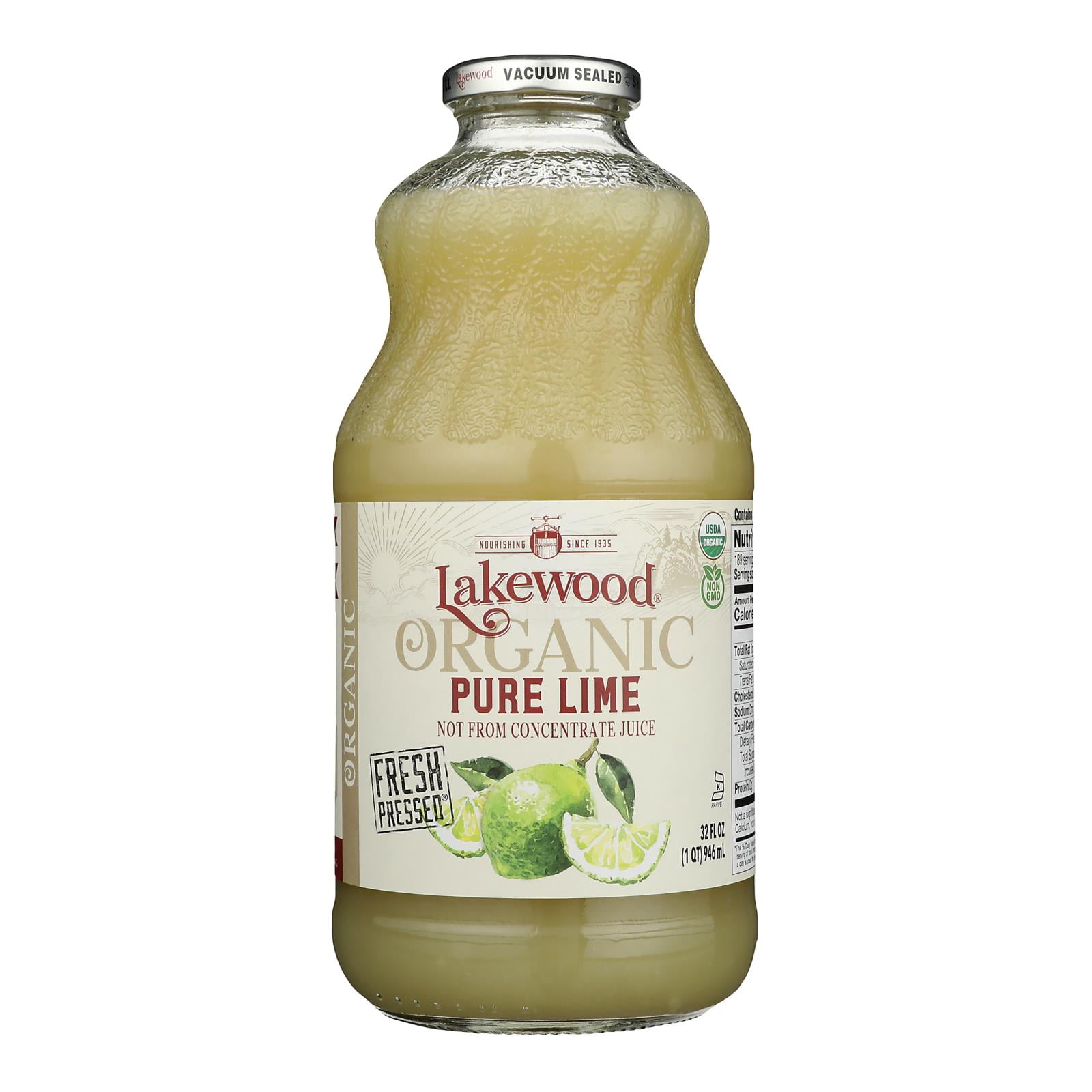 Lakewood - Organic Juice - Pure Lime - Case of 6 - 32 fl oz. - Walmart.com