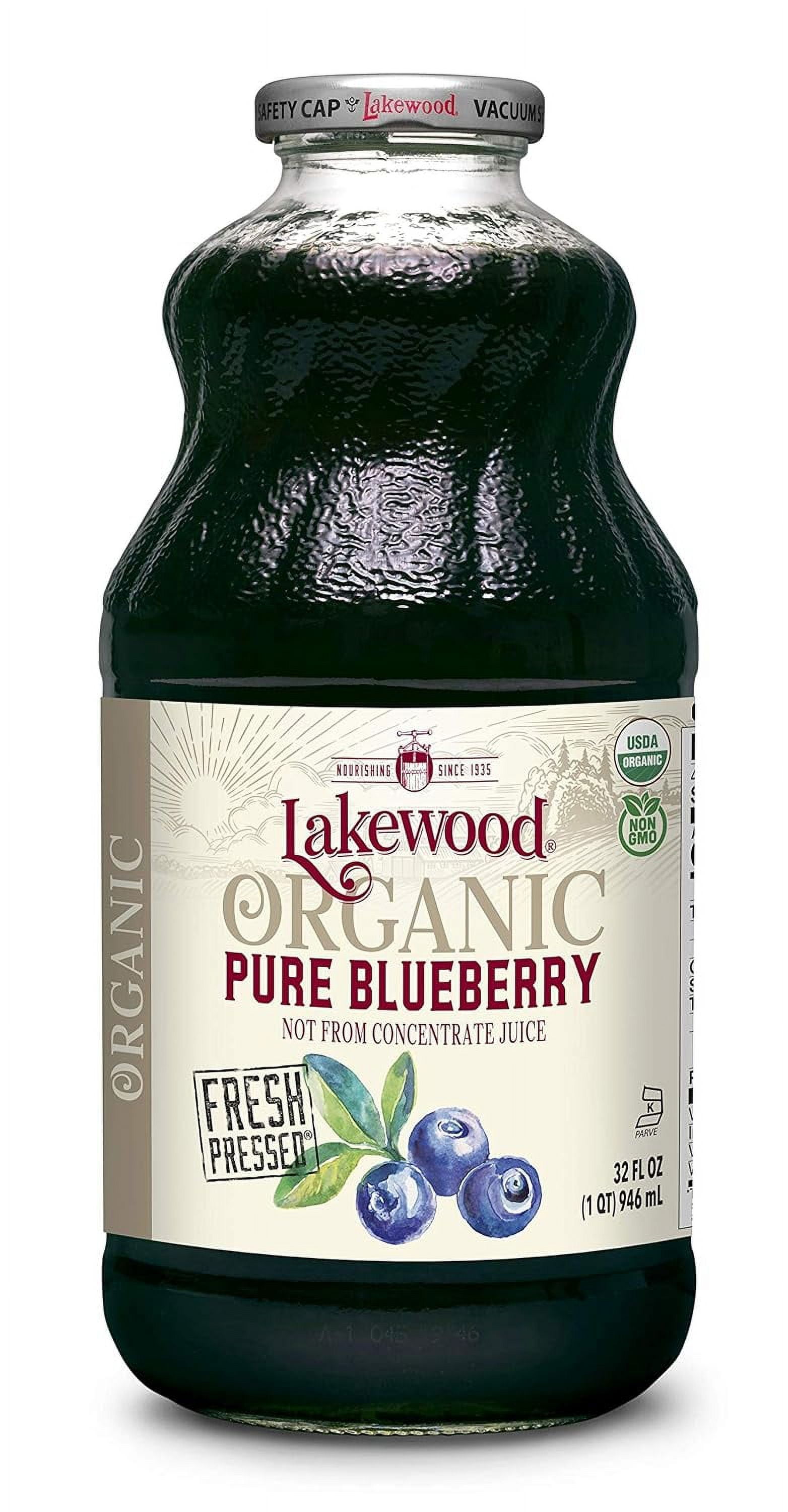 Lakewood Pure Blueberry Juice, 32 Fl Oz, Pack of 6, Heart-Healthy ...