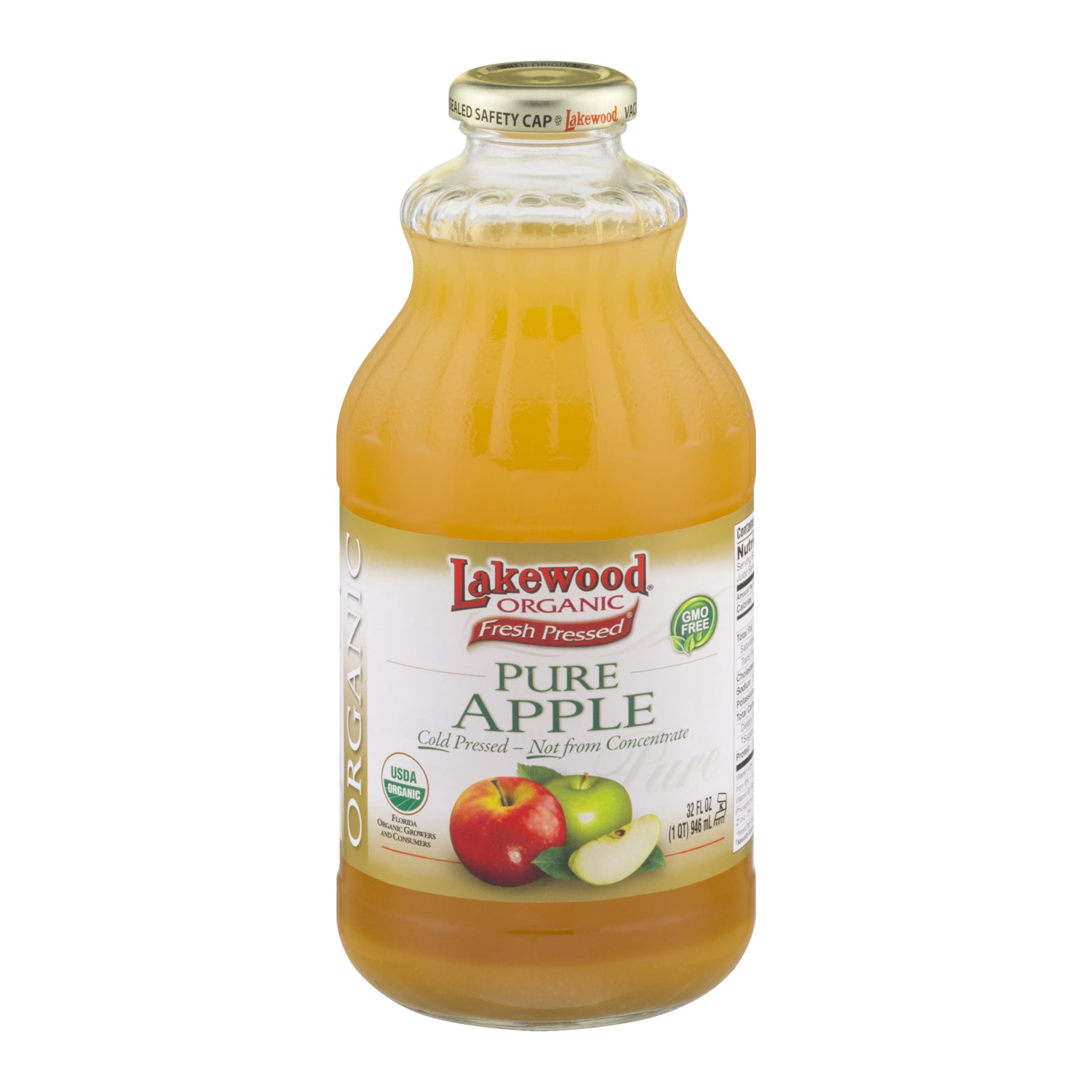 Lakewood Organic, Pure Apple Juice, 32 Fl Oz, USDA-Certified - Walmart.com