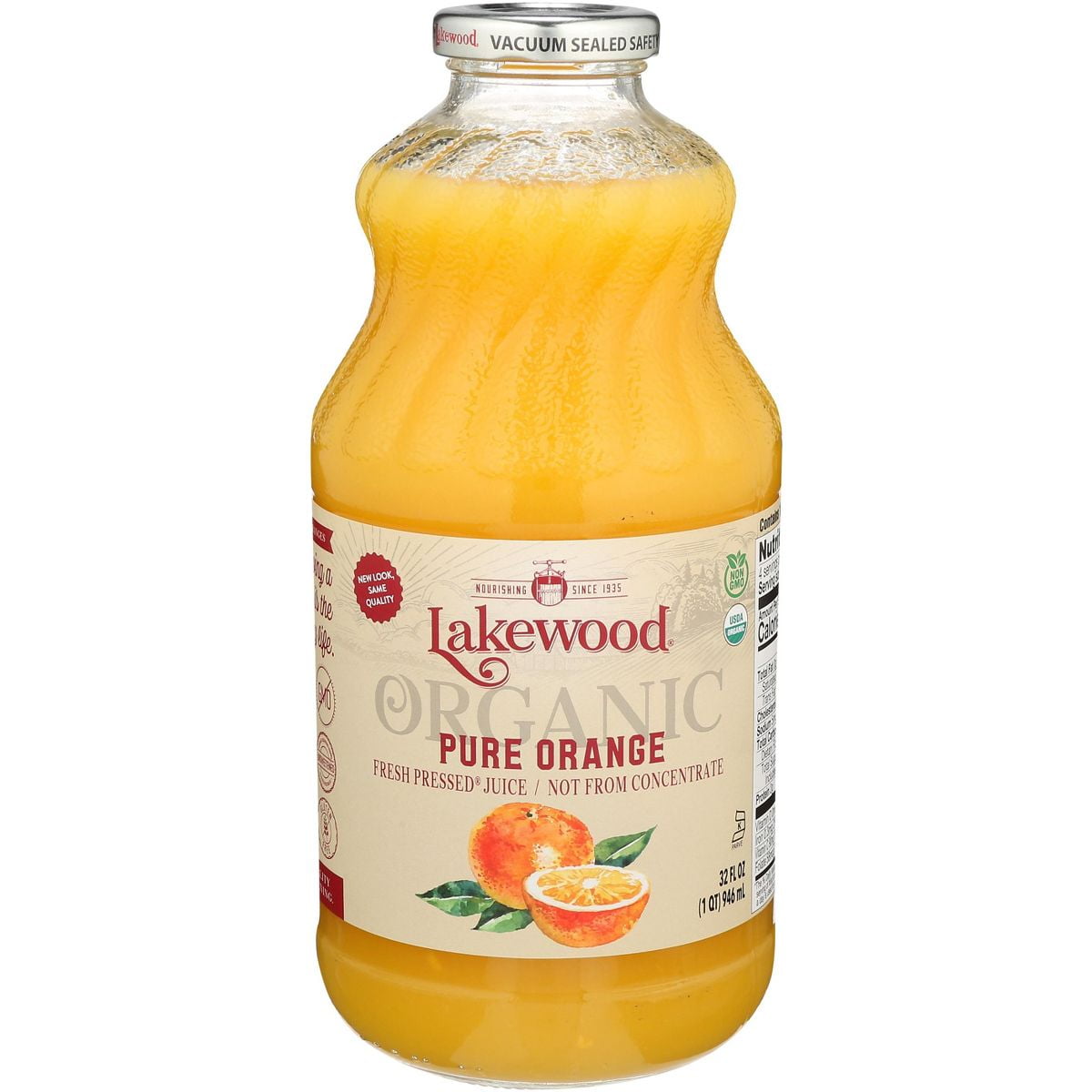 Lakewood Organic Pure Orange Juice - Case of 6 - 32 fl oz - Walmart.com