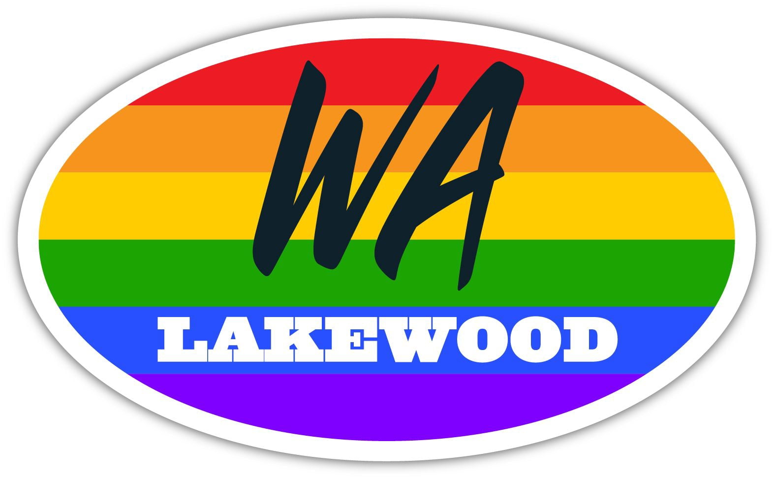 Lakewood WA Washington Pierce County Rainbow Pride Flag 6 Stripes Pride ...