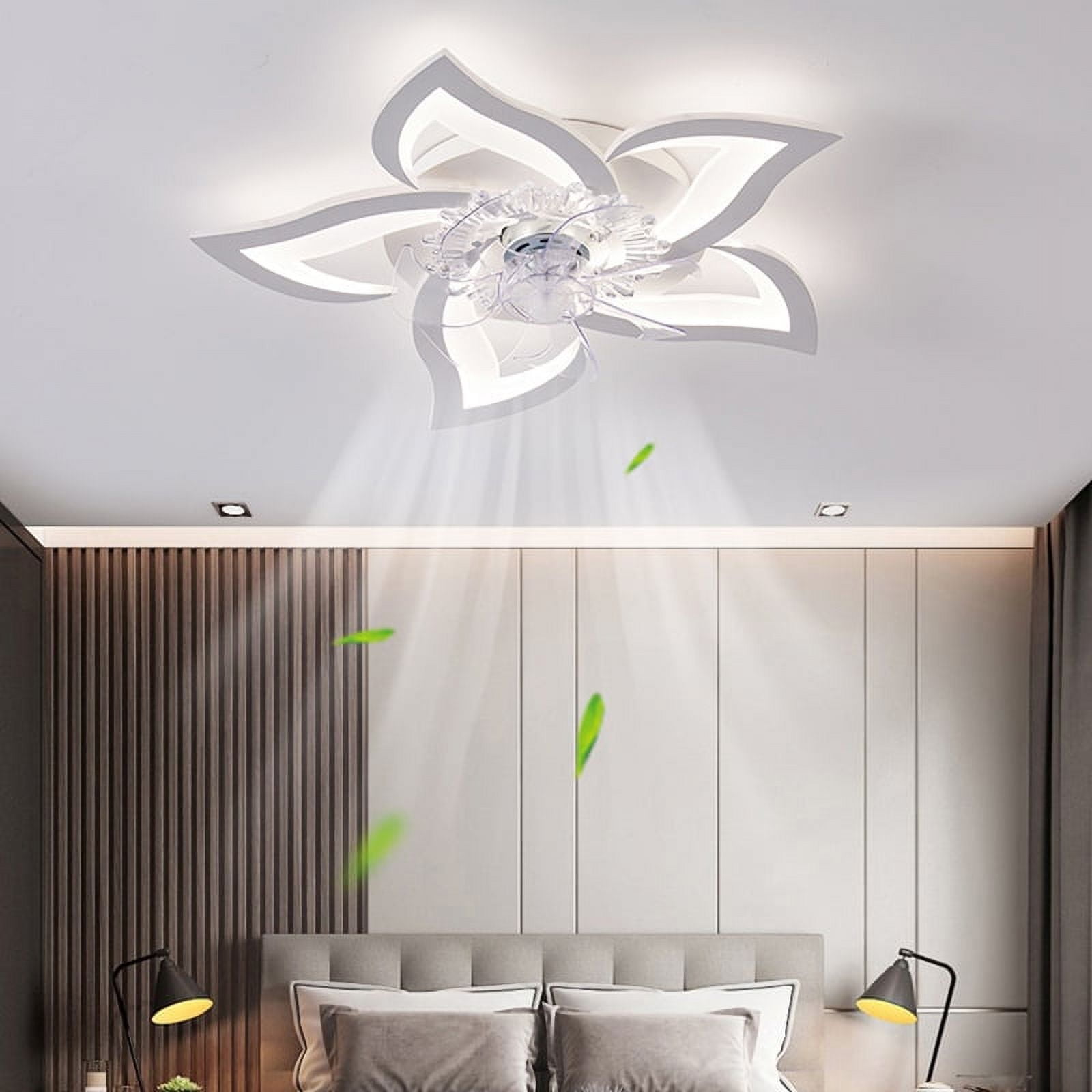 Lakiq Flower 27” White Integrated LED Flush Mount Contemporary Ceiling ...