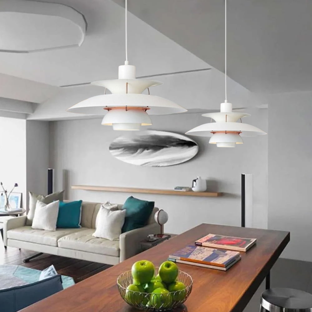 Lakiq Kitchen Island Pendant Light Mid Century Hanging Light with 3-Layer Metal Shade Danish Ph5 ...