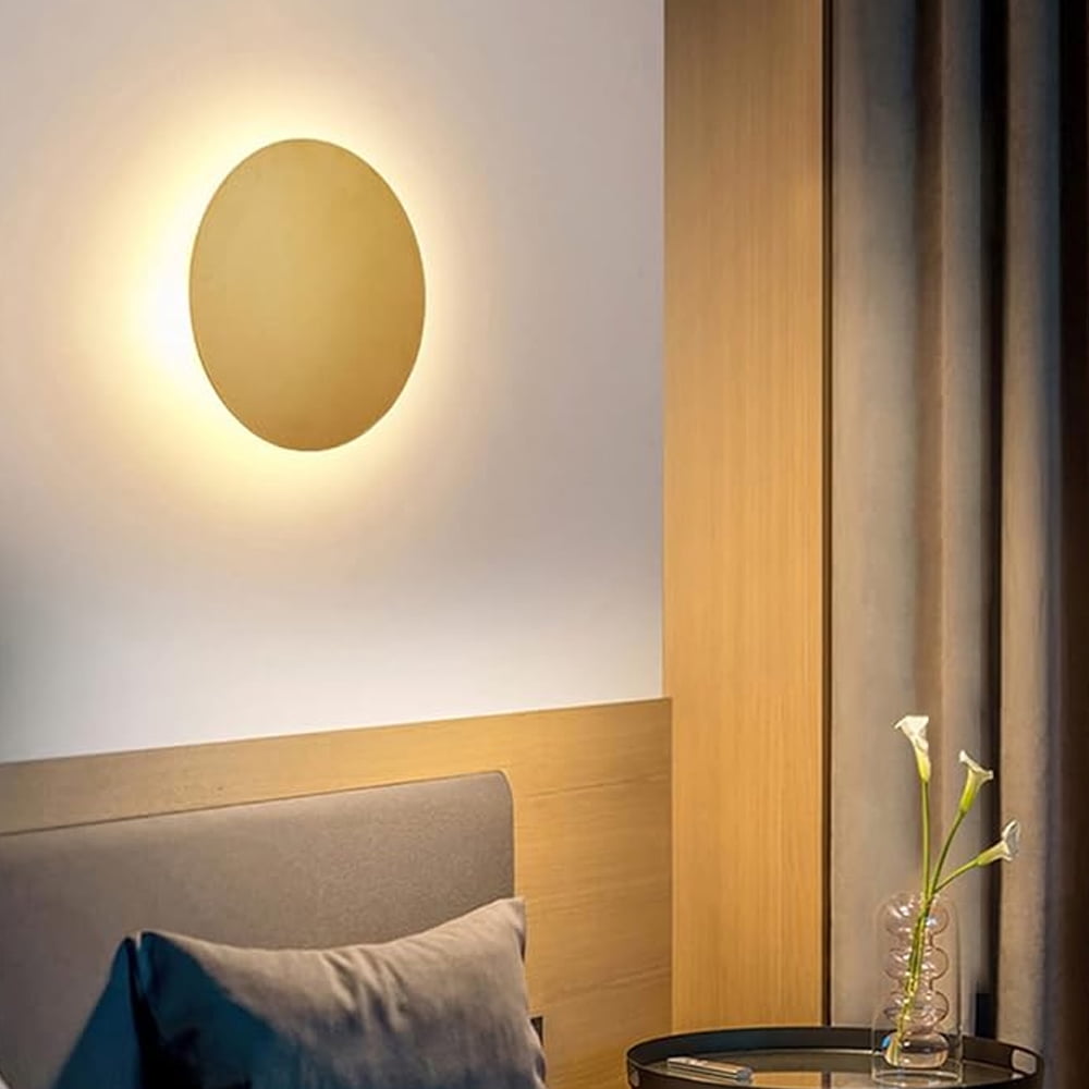 Lakiq Minimalist Style Round Disc Wall Light Sconces Metal Sconce ...