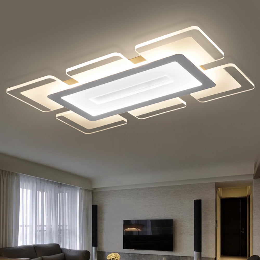 Lakiq Modern Rectangular LED Ceiling Light Flush Mount Kitchen Bedroom ...