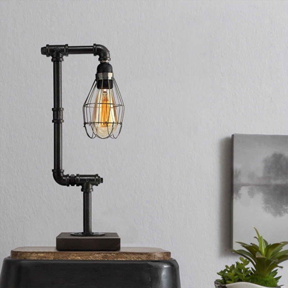 Lakiq Vintage Industrial Desk Lamp Steampunk Pipe Table Light with Case ...