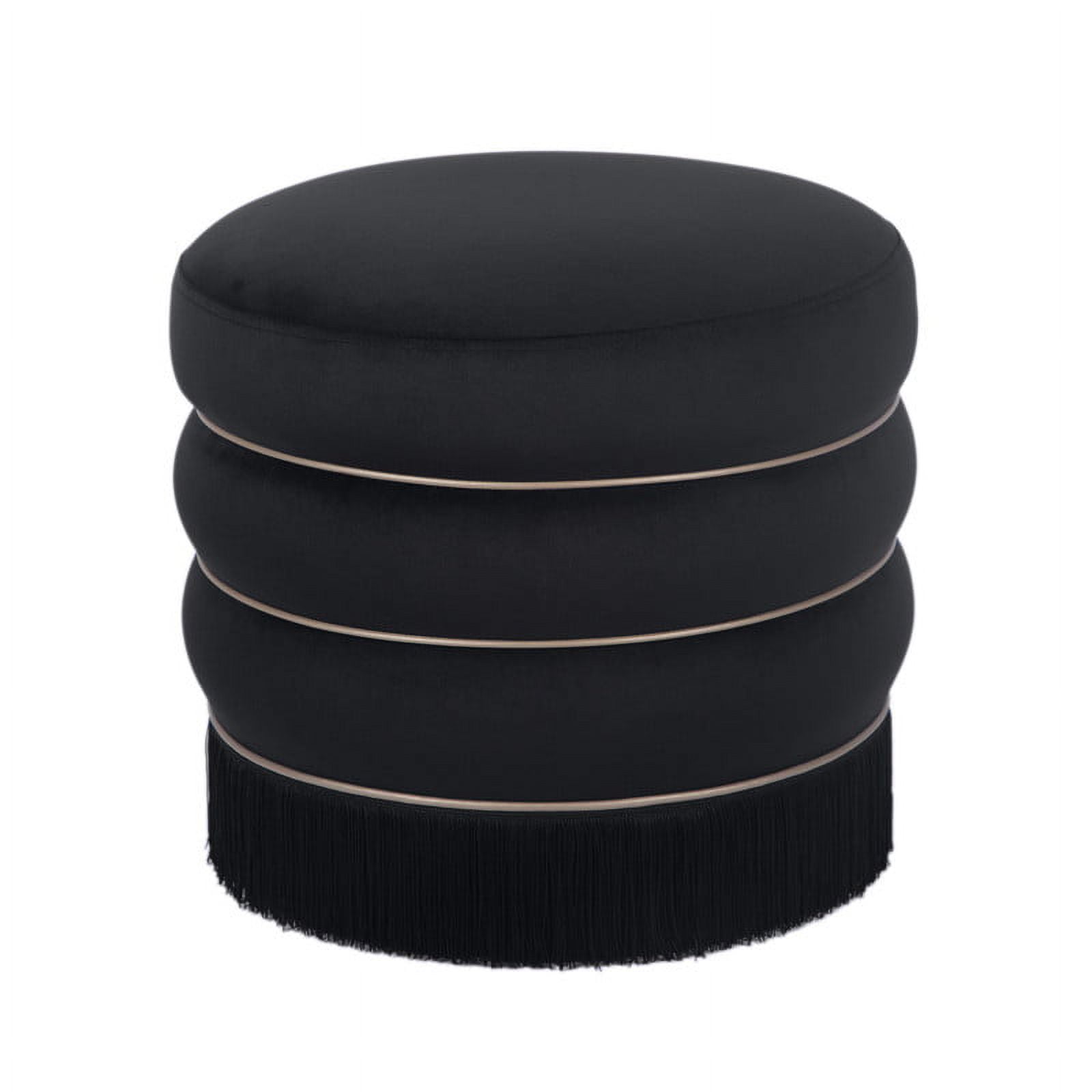 Lakka Black Velvet Ottoman - Walmart.com
