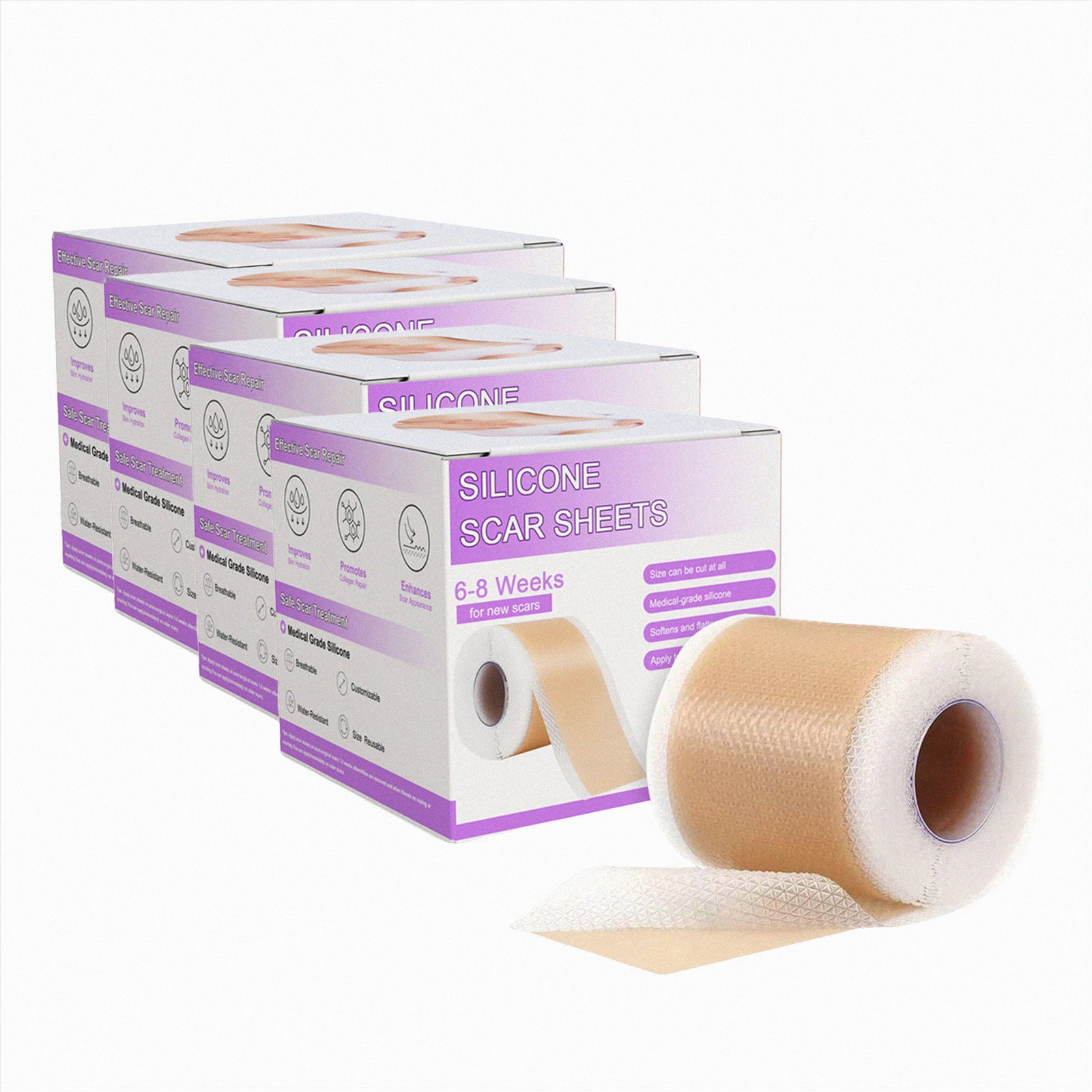 Lakker 4Pack Silicone Scar Plasters - 4 x 150 cm Silicone Scar Plasters ...