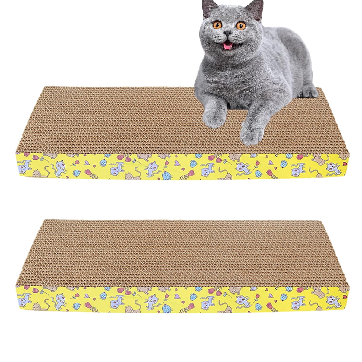 Laklulu Cat Scratching Pad, Cardboard Reversible Cat Scratcher Large Wide Modern Sofa Bed with ...