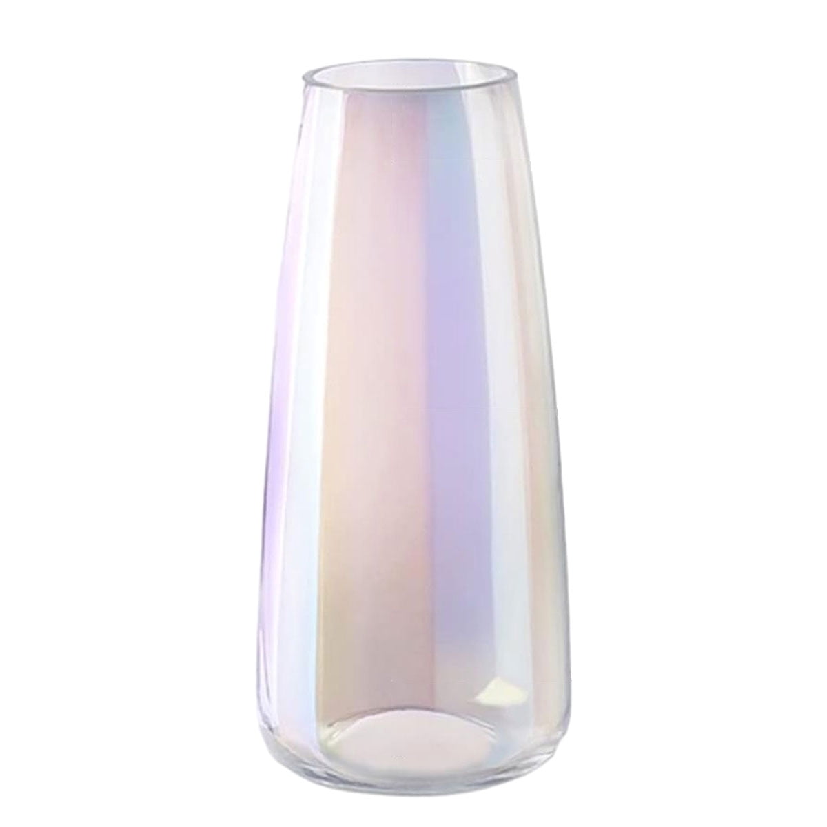 Laklulu Modern Glass Vase Irised Crystal Clear Glass Vase for Home ...