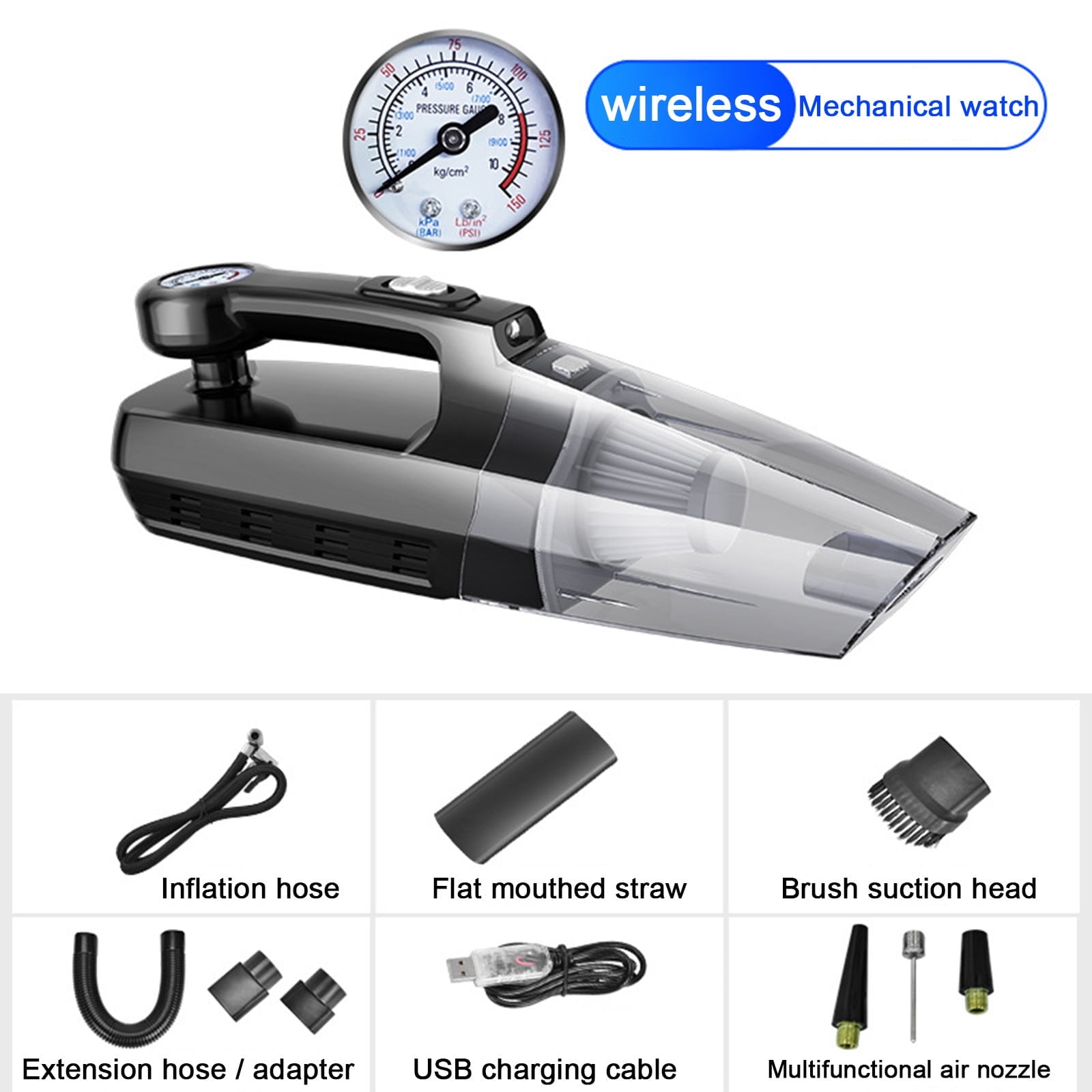 Laklulu Portable Handheld Wireless Car Vacuum Cleaner Mini Vacuum For ...