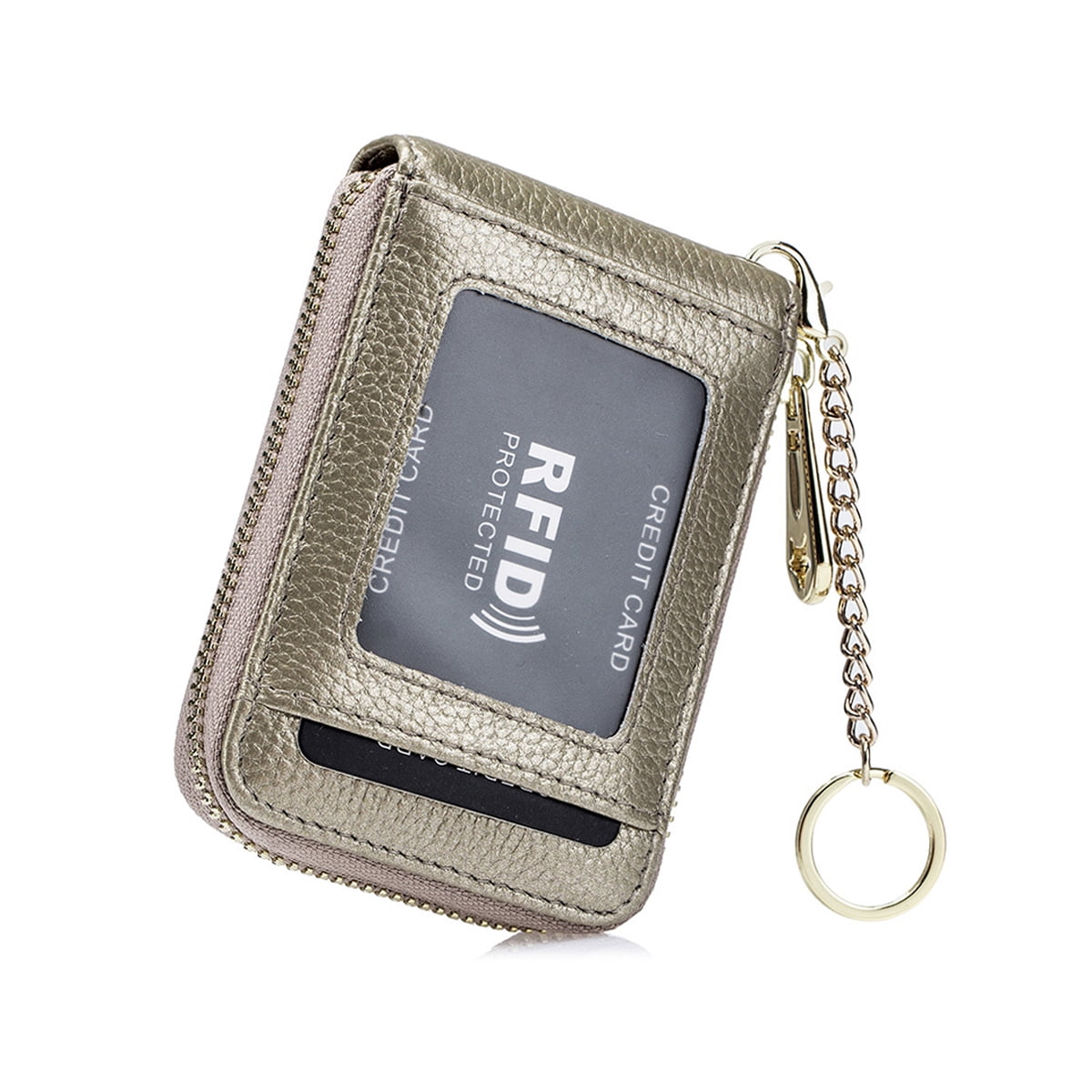 Laklulu RFID Credit Card Holder Wallet For Women Men Small Zipper Card ...