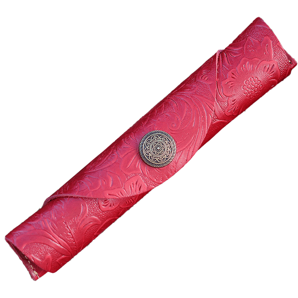 Laklulu Simple Leather Pencil Roll Pen Big Campacity Pencil Case ...