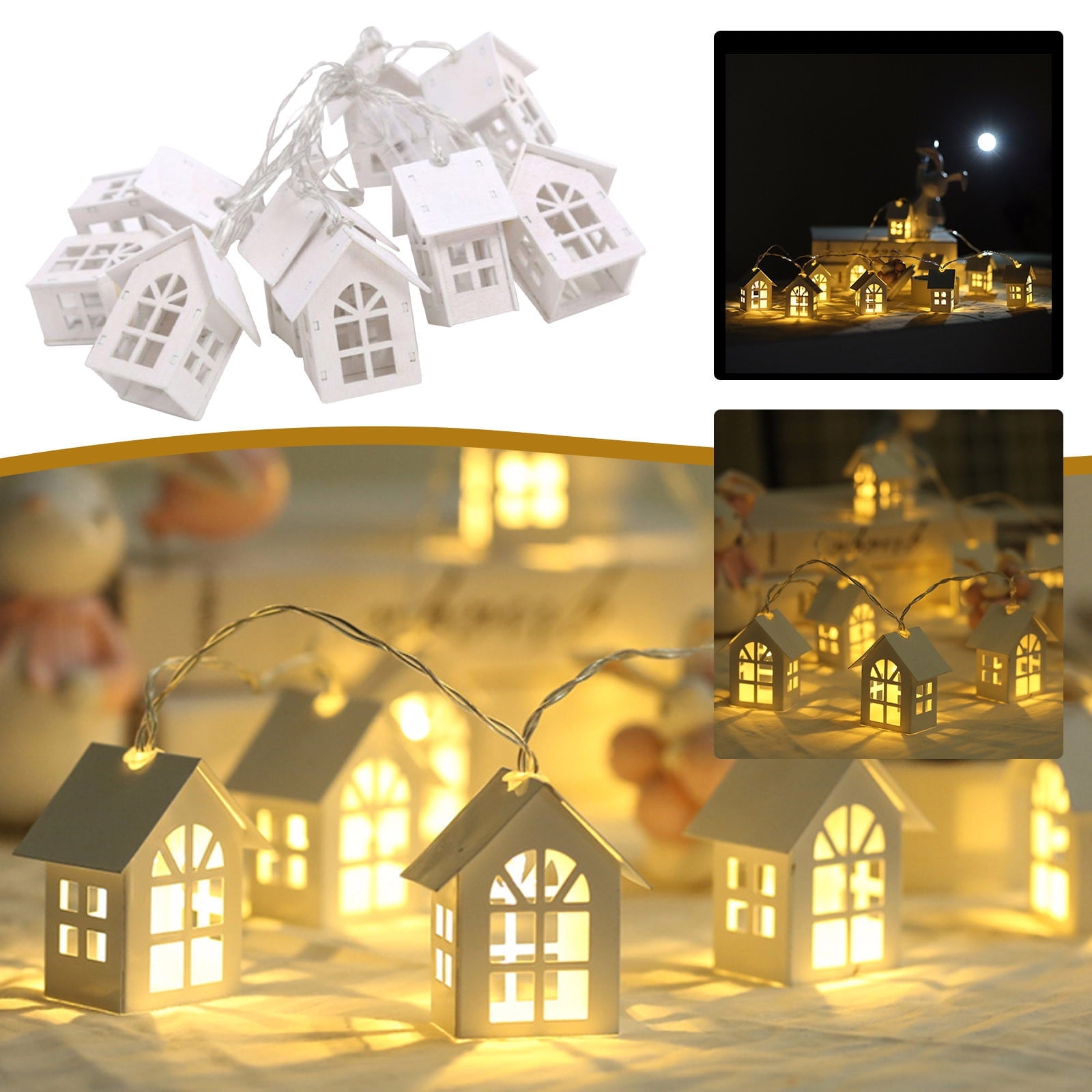Laklulu Small House Light Curtain Lights String 2 Meters 10 Star ...