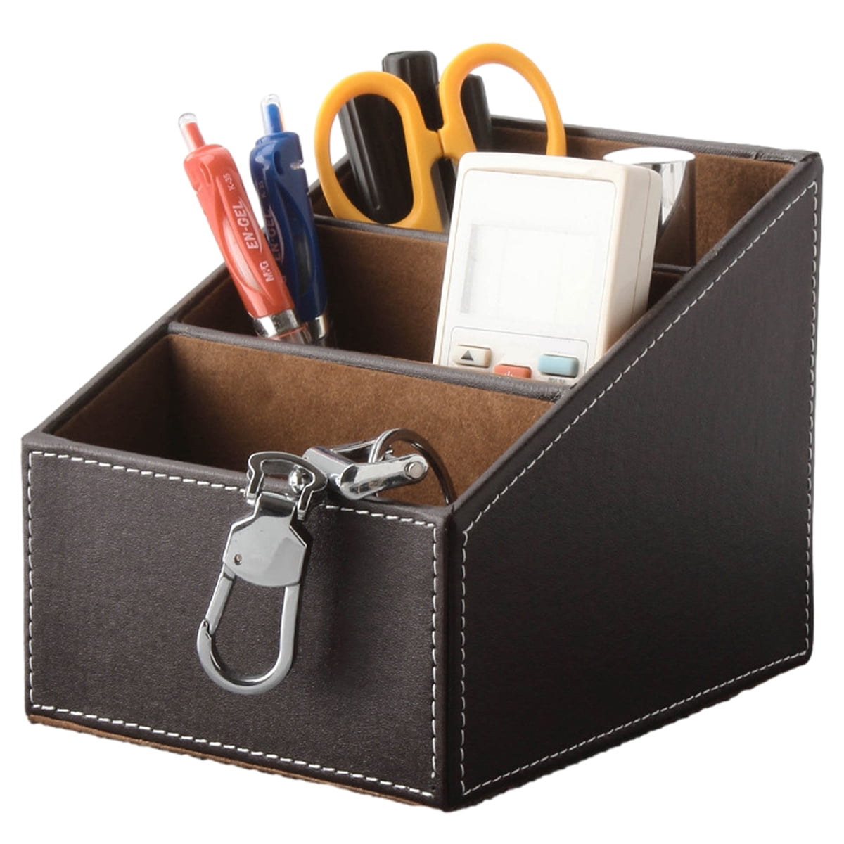 Laklulu TV Remote Control Holder with 3 Compartments, Storage Rack ...
