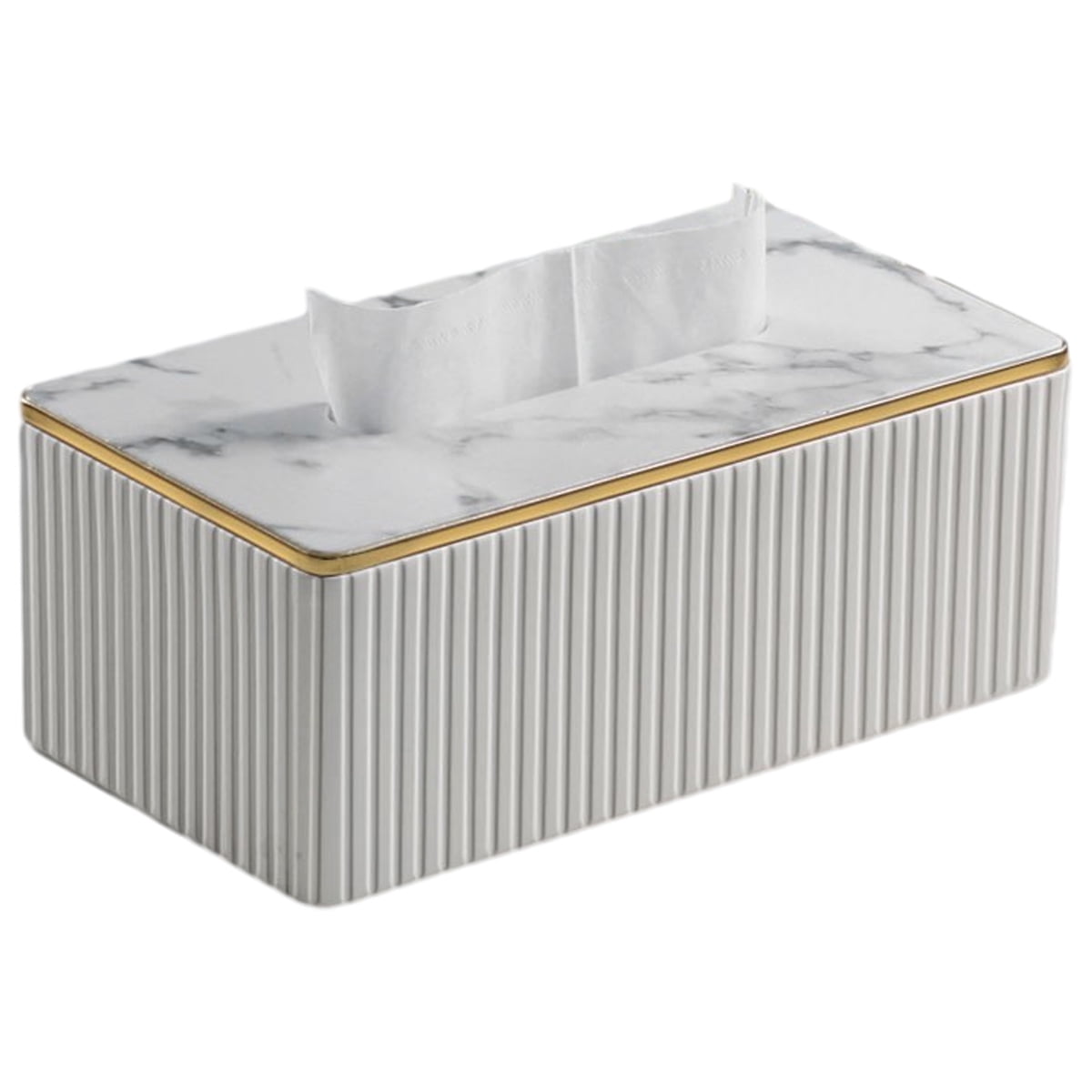 Laklulu Tissue Box Cover Rectangular, PU Leather Tissue Box Holder for ...