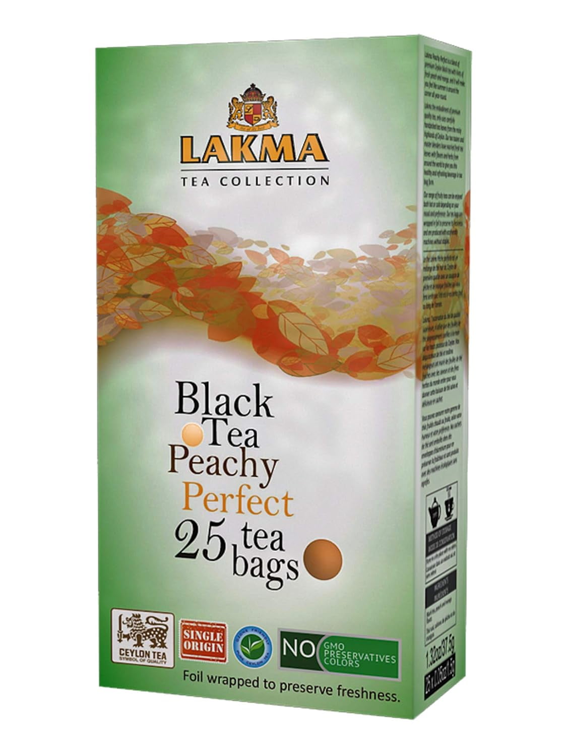 Lakma Black Tea Peachy & Mango Flavor - 25 Tea Bags Fruity Collection ...