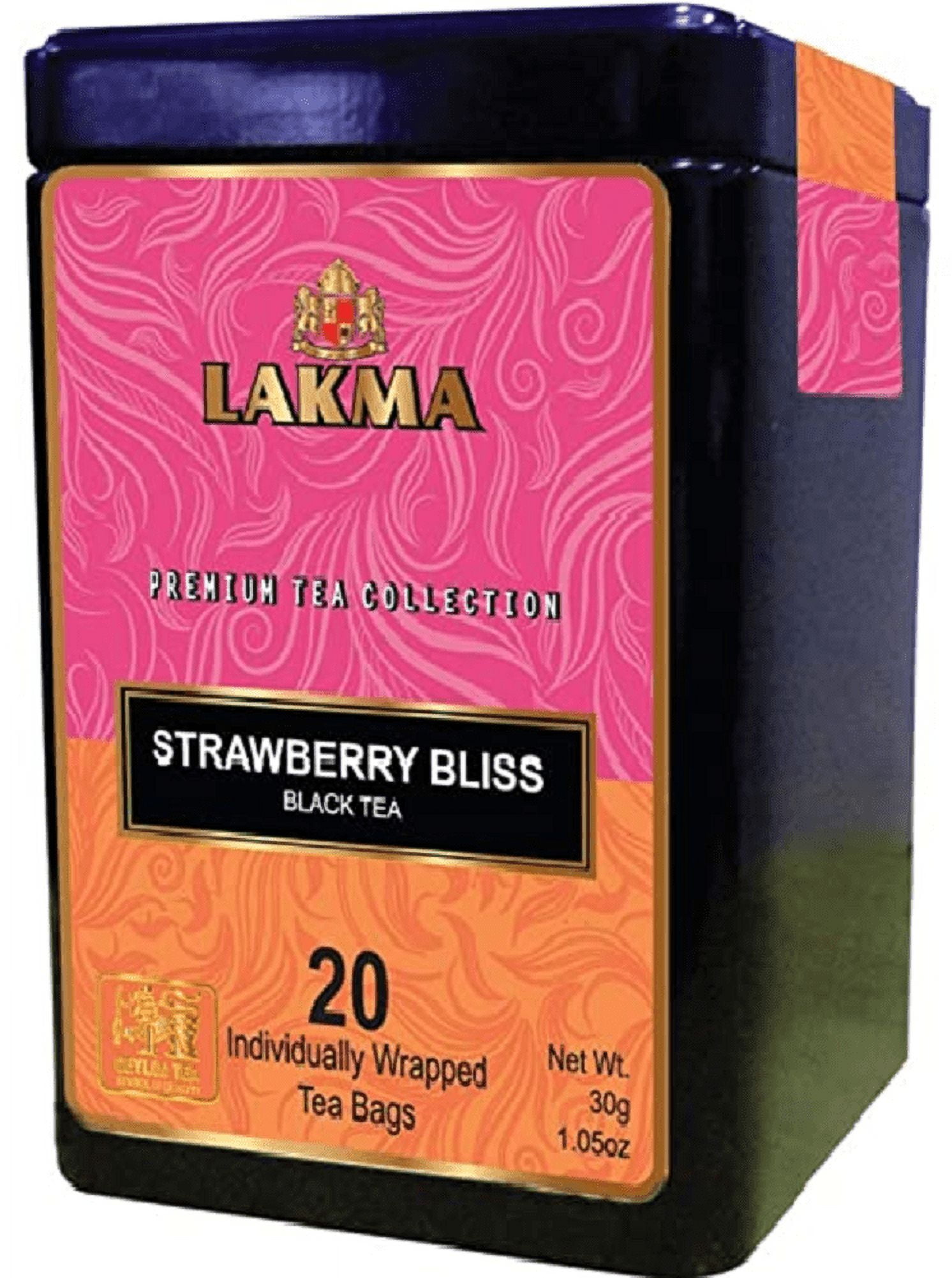 Lakma Black Tea Strawberry & Cream Flavor - 20 Tea Bags Premium Tea in ...