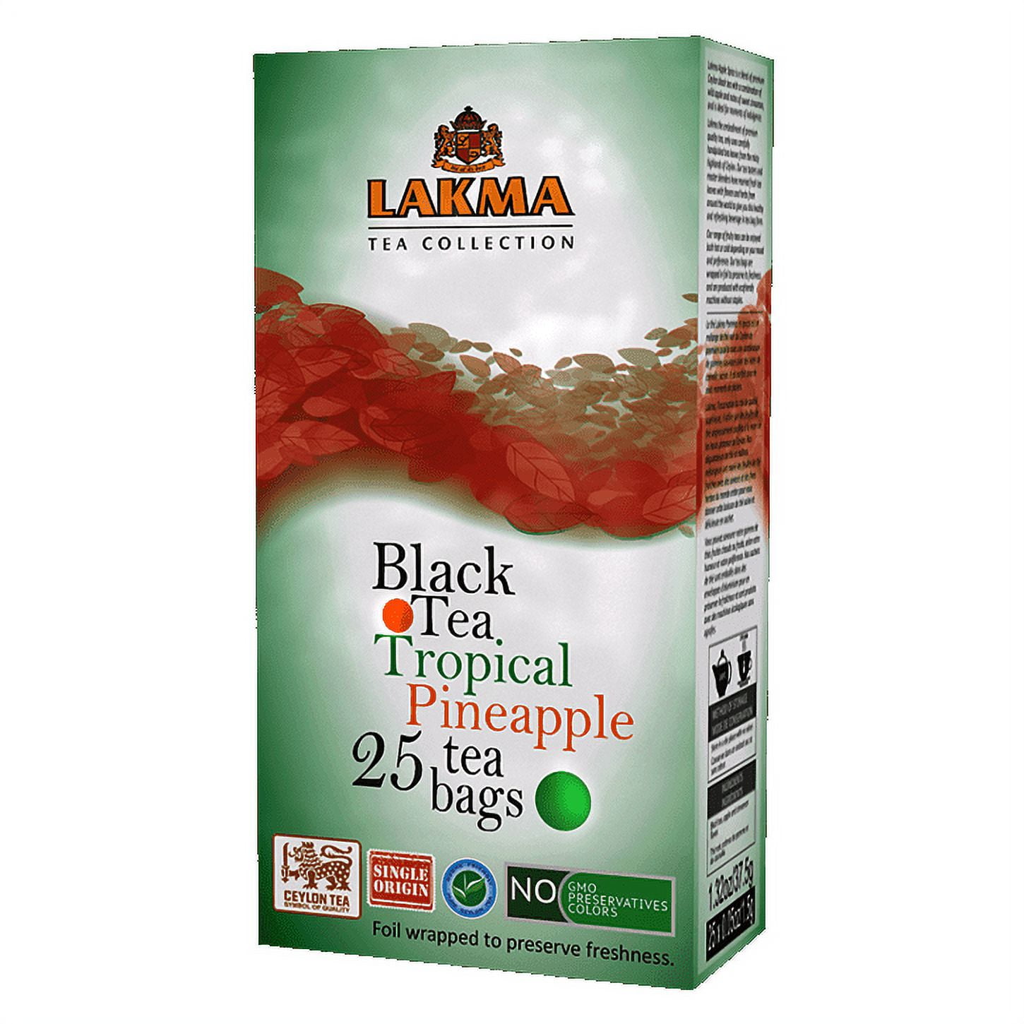 Lakma Black Tea Tropical Pineapple Flavor - 25 Tea Bags Fruity ...