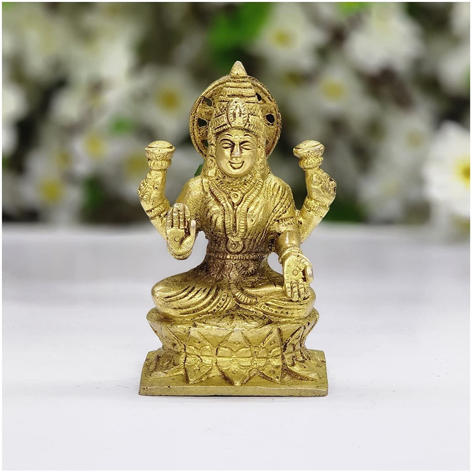 Lakshmi Statue in Brass Goddess Laxmi Idol Ma Lakshmi Sculpture Indian ...