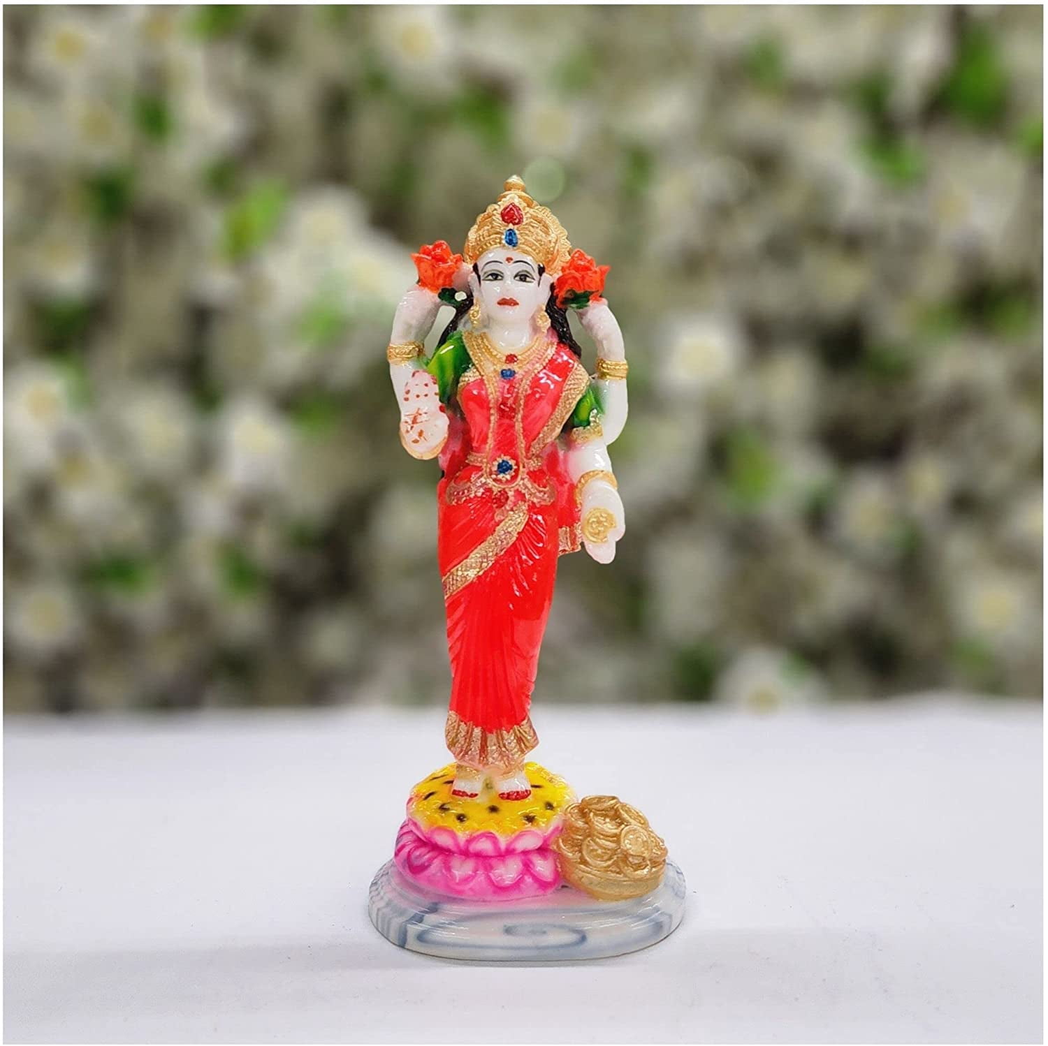 Lakshmi Statue in Marble Dust Standing Krishna Sculpture Hindu Goddess ...