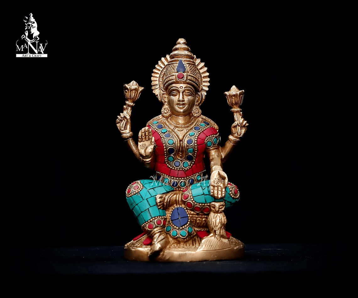 Lakshmi statue- 16 CM Brass Laxmi statue, Goddess of Money and Wealth ...