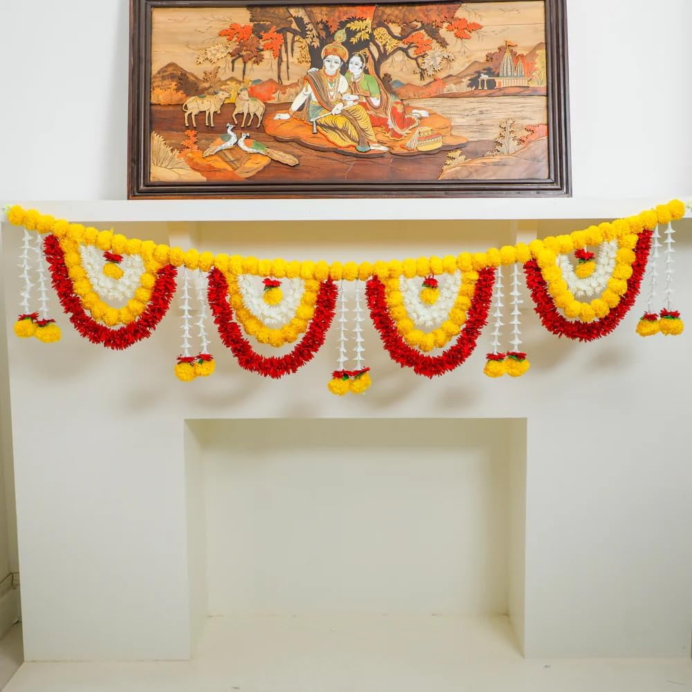 Lal Rang Bandhanwar | Toran Door Hanging | Marigold Decorations for ...