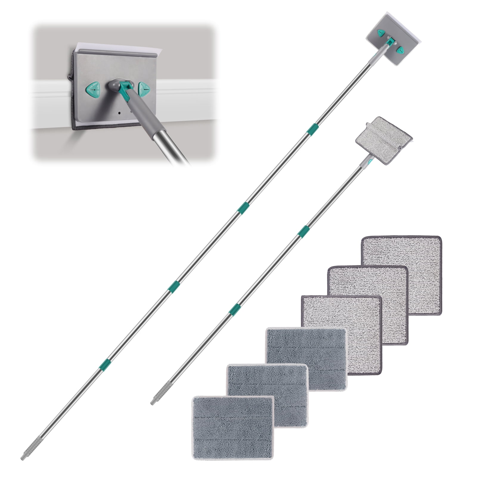 Lalafancy Baseboard Cleaner Tool with Long Handle Wall Mop with 6 ... Lalafancy Baseboard Cleaner Tool with Long Handle Wall Mop with 6 ...
