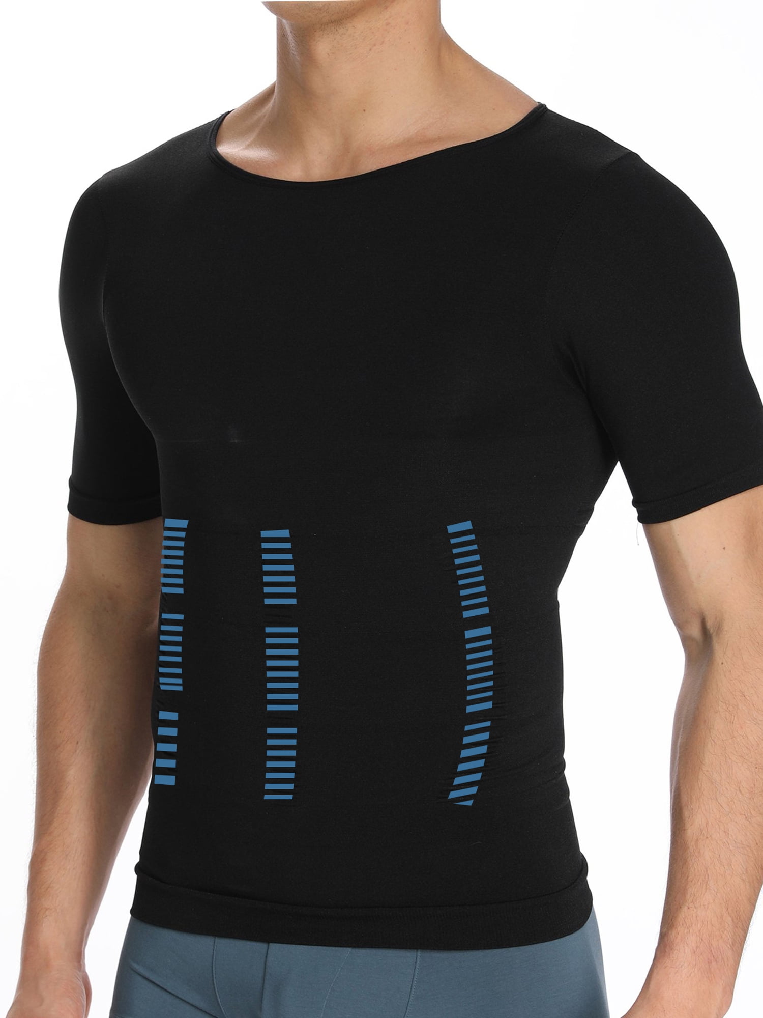 Lalamelon Compression Shirts for Men Shapewear Undershirt Abs Abdomen ...
