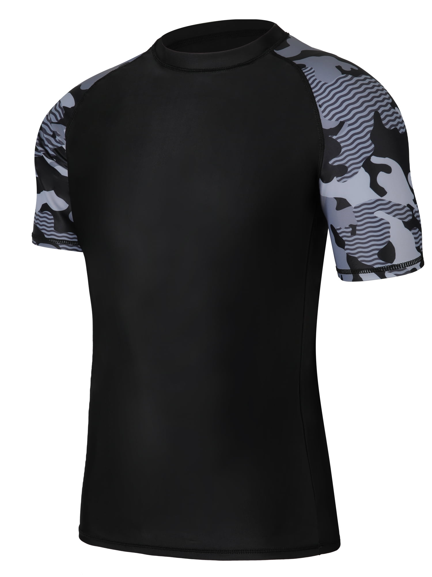 Lalamelon Men's UPF 50+ Swim Shirts Sun Protection Short Sleeve ...
