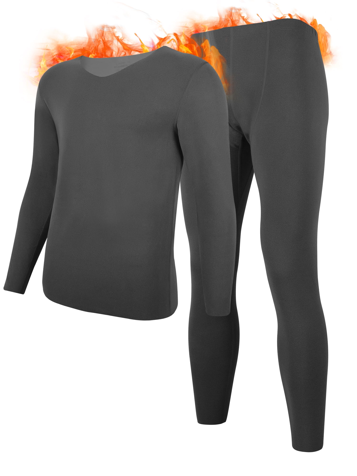 Lalamelon Mens Thermal Underwear Fleece Lined V Neck Long Johns Base ...