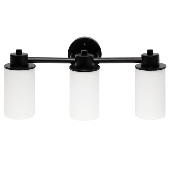 Lalia Home 3 Light Metal and Opaque White Glass Shade Vanity with Round ...