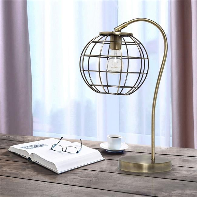 Lalia Home Arched Metal Cage Table Lamp, Antique Brass - Walmart.com