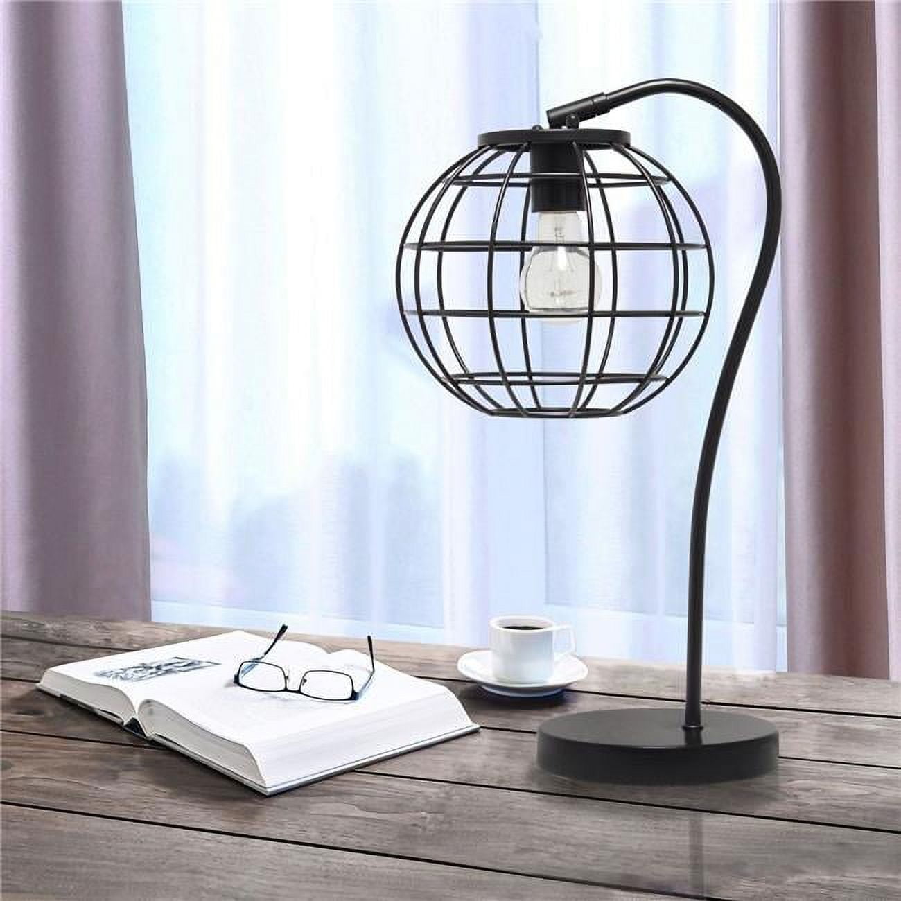 Lalia Home Arched Metal Cage Table Lamp, Black - Walmart.com
