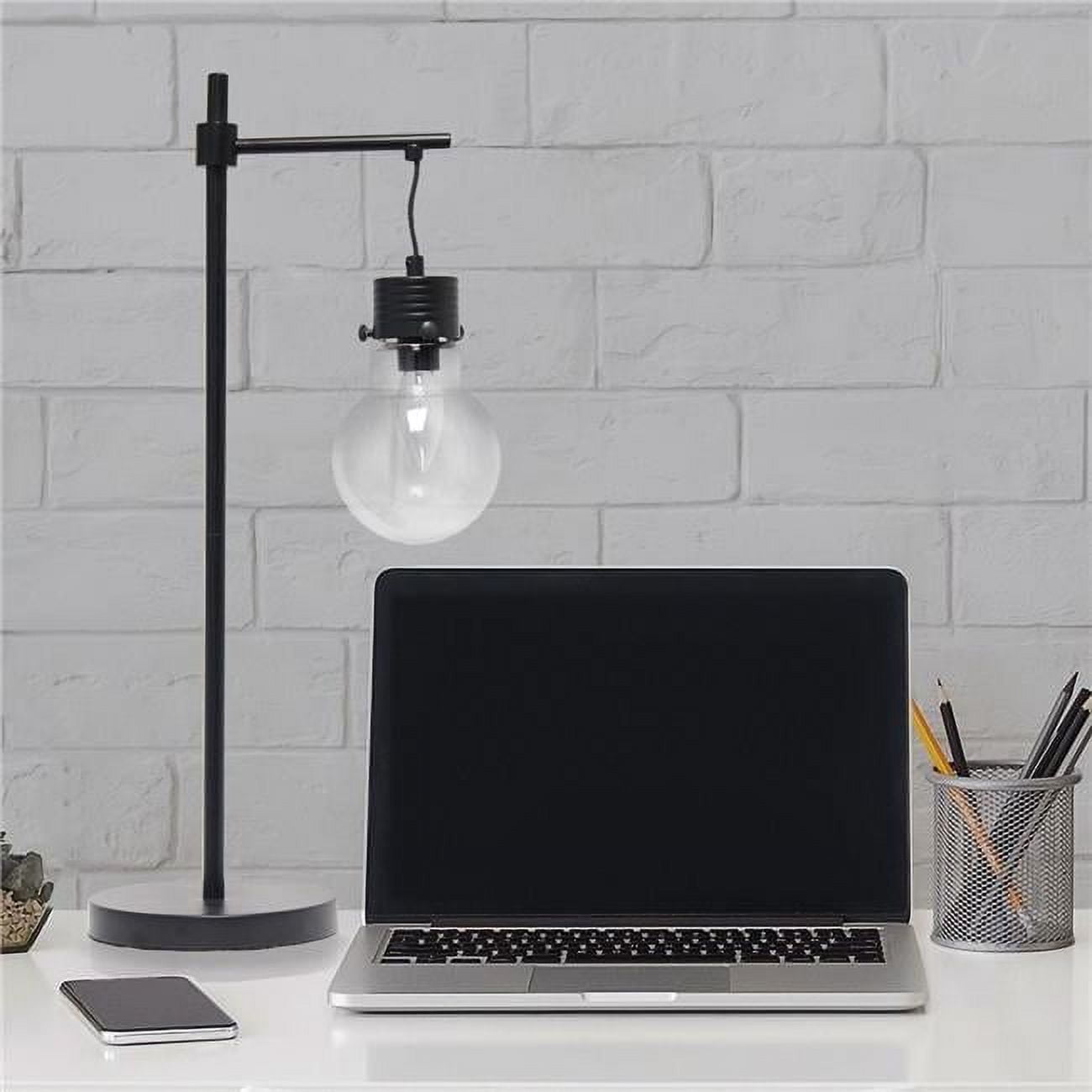 Lalia Home Black Matte 1 Light Beacon Table Lamp with Clear Glass Shade ...