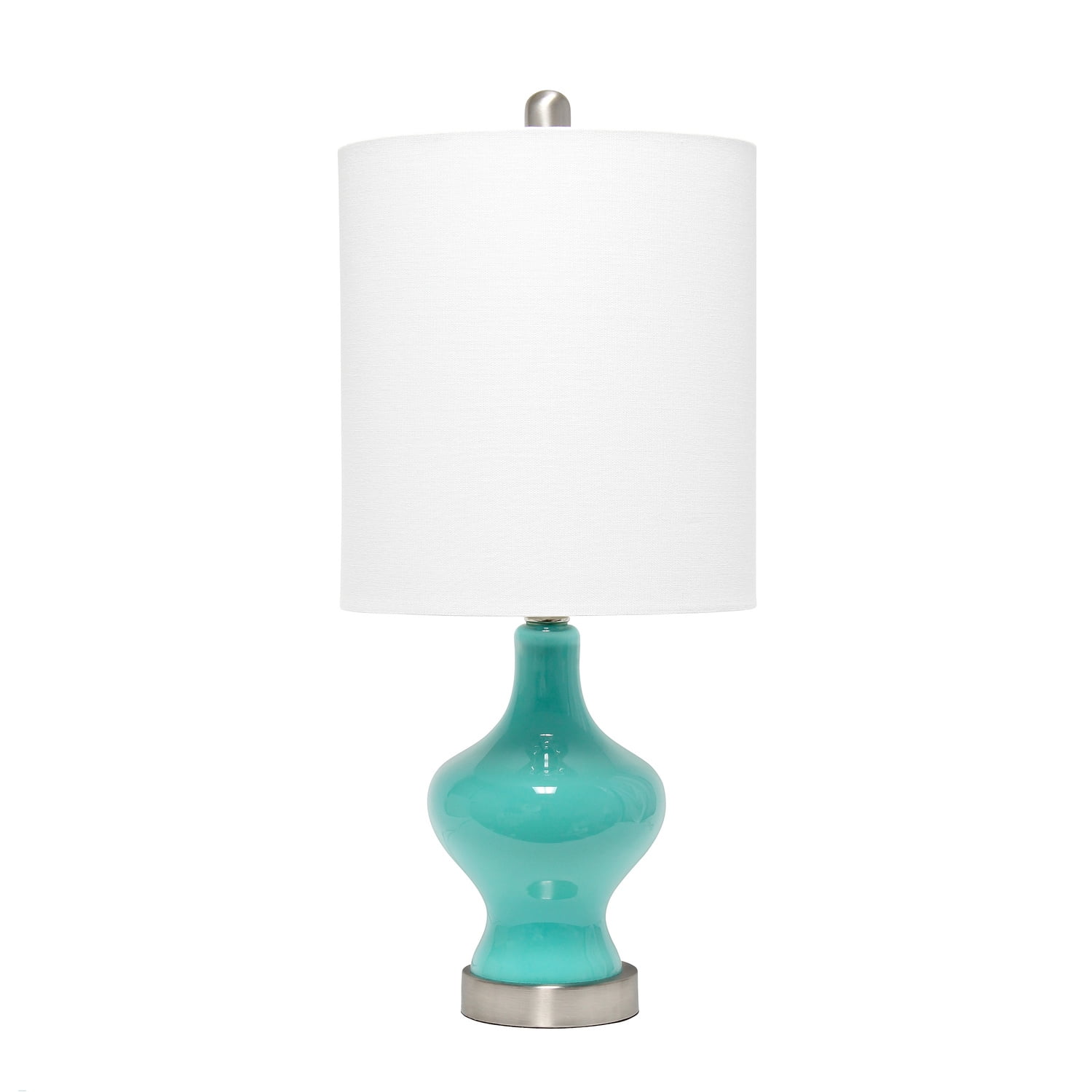 Lalia Home Paseo Table Lamp with White Fabric Shade, Teal - Walmart.com
