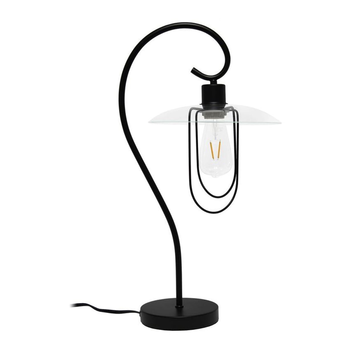 Lalia Home Modern Metal Scroll Table Lamp with Curved Metal Base and ...