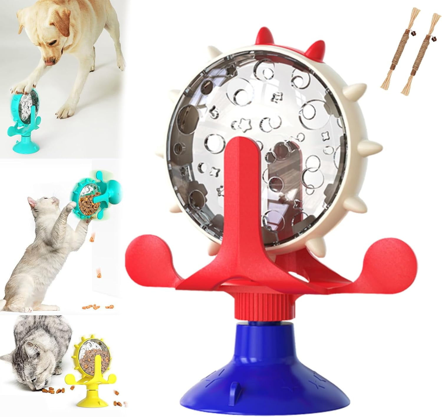 Lallypet Food Spinning Windmill, Windmill Cat Toy Dog Food Dispenser ...