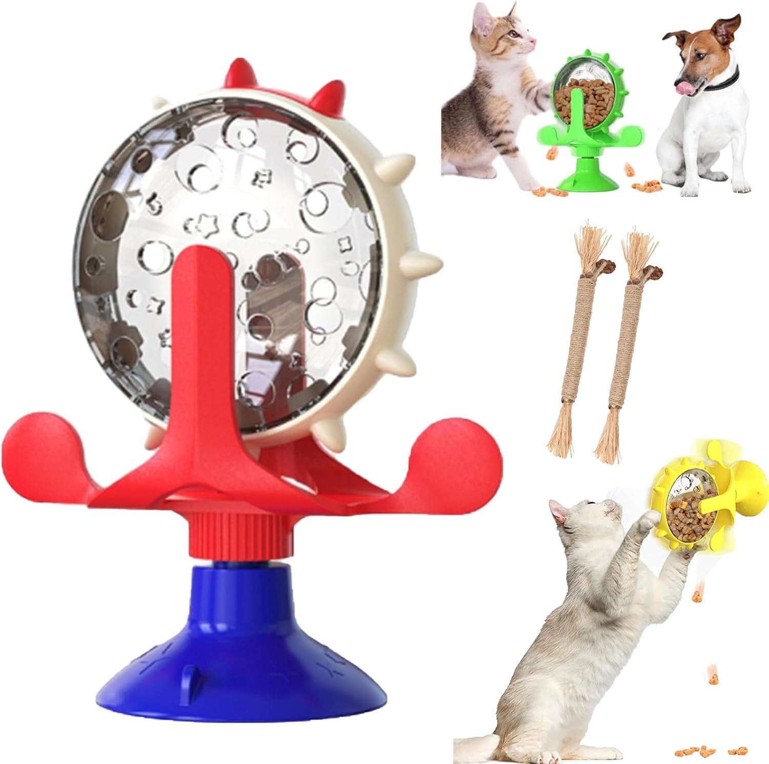 Lallypet Lally Pet Food Spinning Windmill, Spinning Dog Treat Dispenser ...