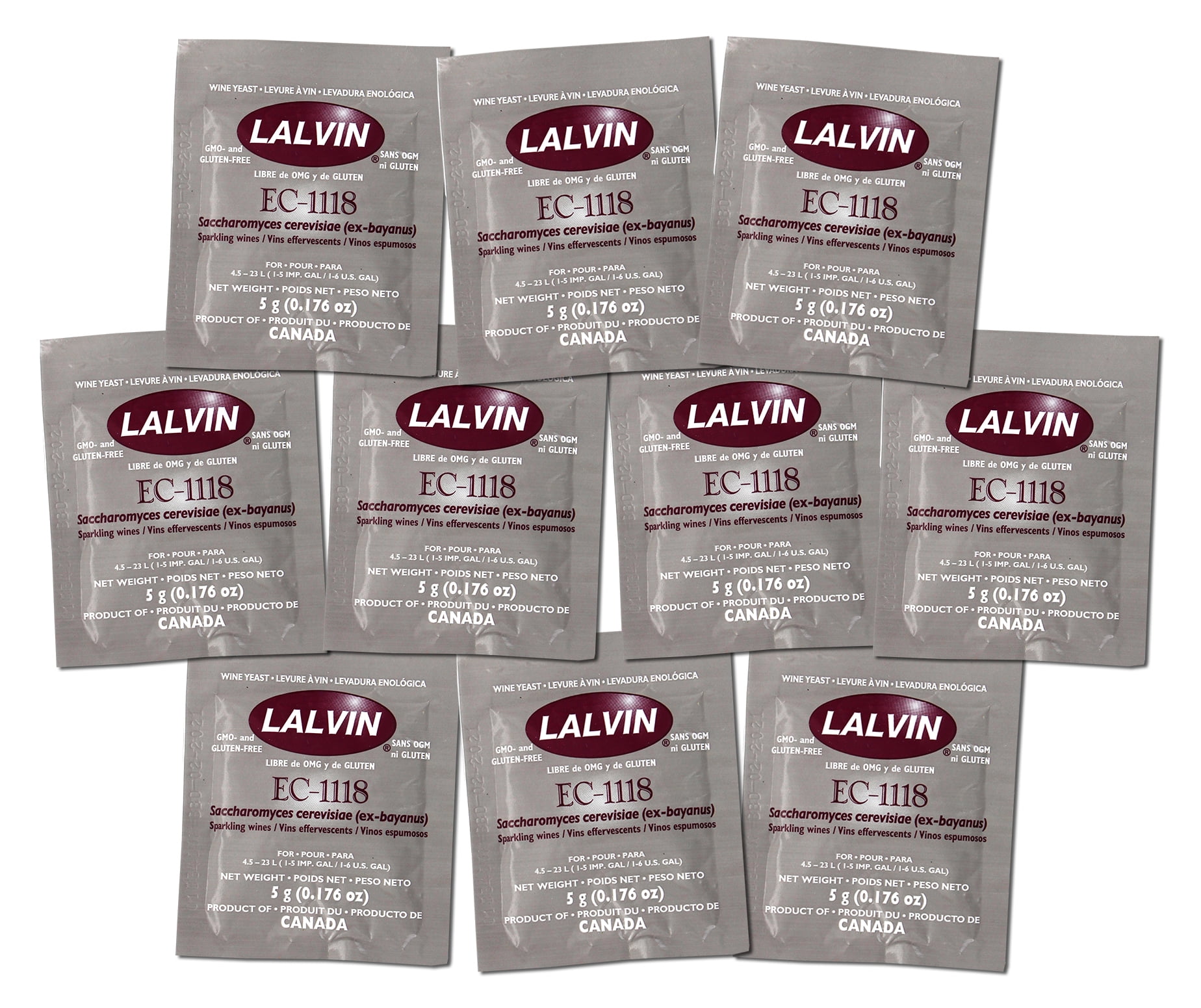 Lalvin EC-1118 Wine Yeast 5g - Pack of 10 (Copy-Walmart) - Walmart.com