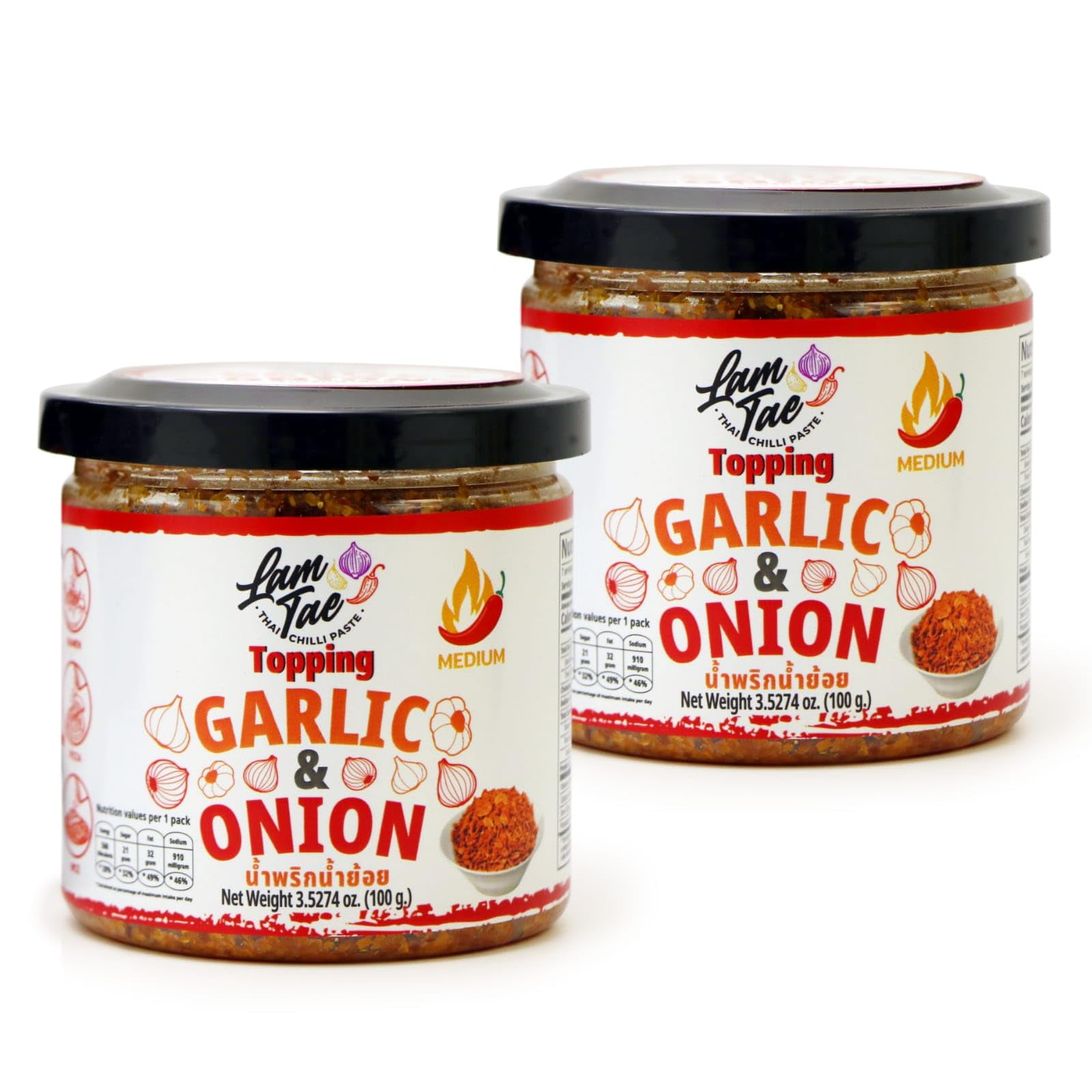 Lam Tae Medium Spice Crispy Onions & Garlic Chili Flakes - Enjoy Gluten Free Crispy Fried Onions ...