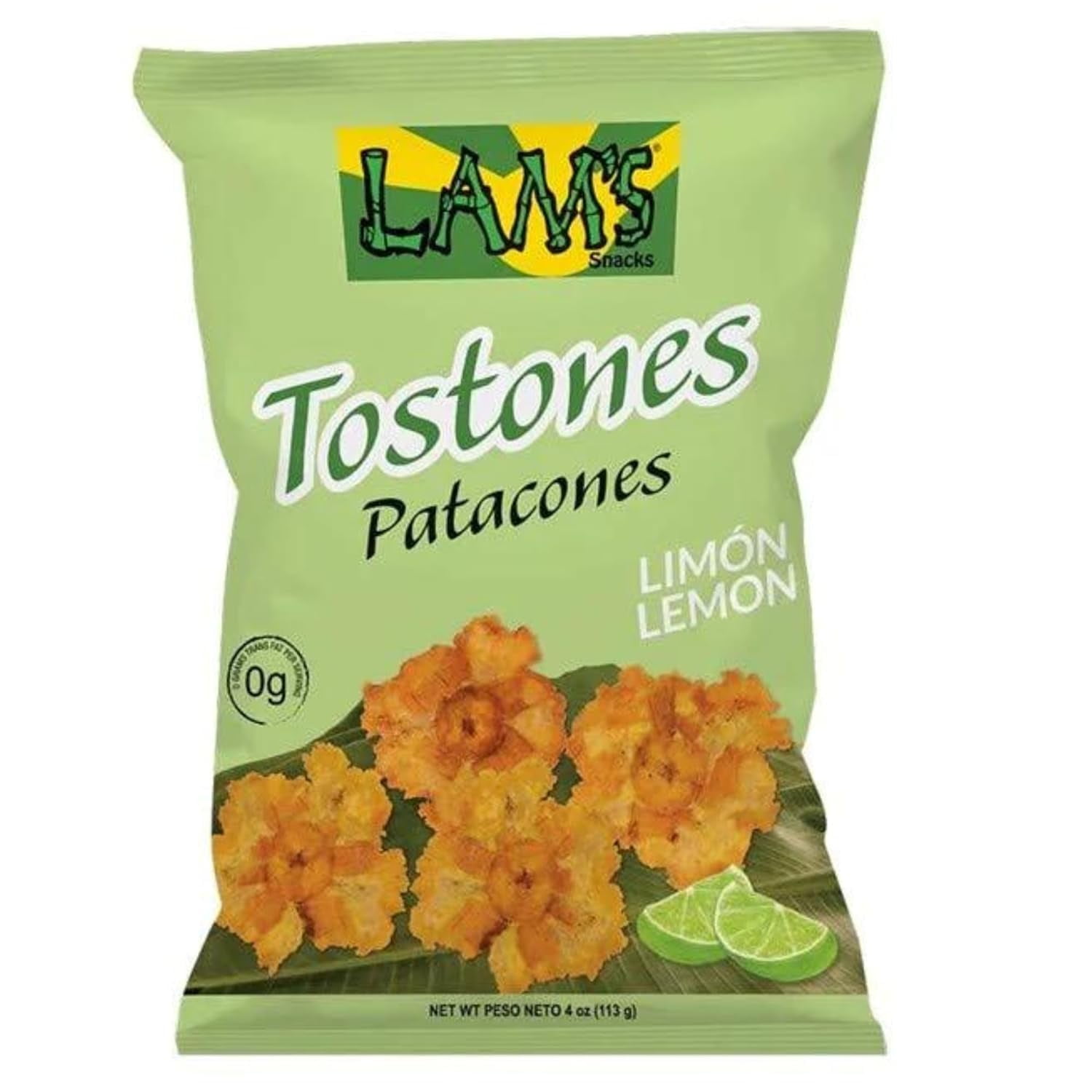 Lam's Tostones Lemon, No Trans Fat, Gluten Free, 4 oz, Smashed Plantain ...