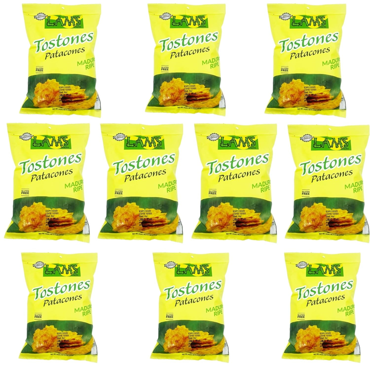 Lam's Tostones Maduro-Sweet, No Trans Fat, Gluten Free, 10 x 4 oz ...