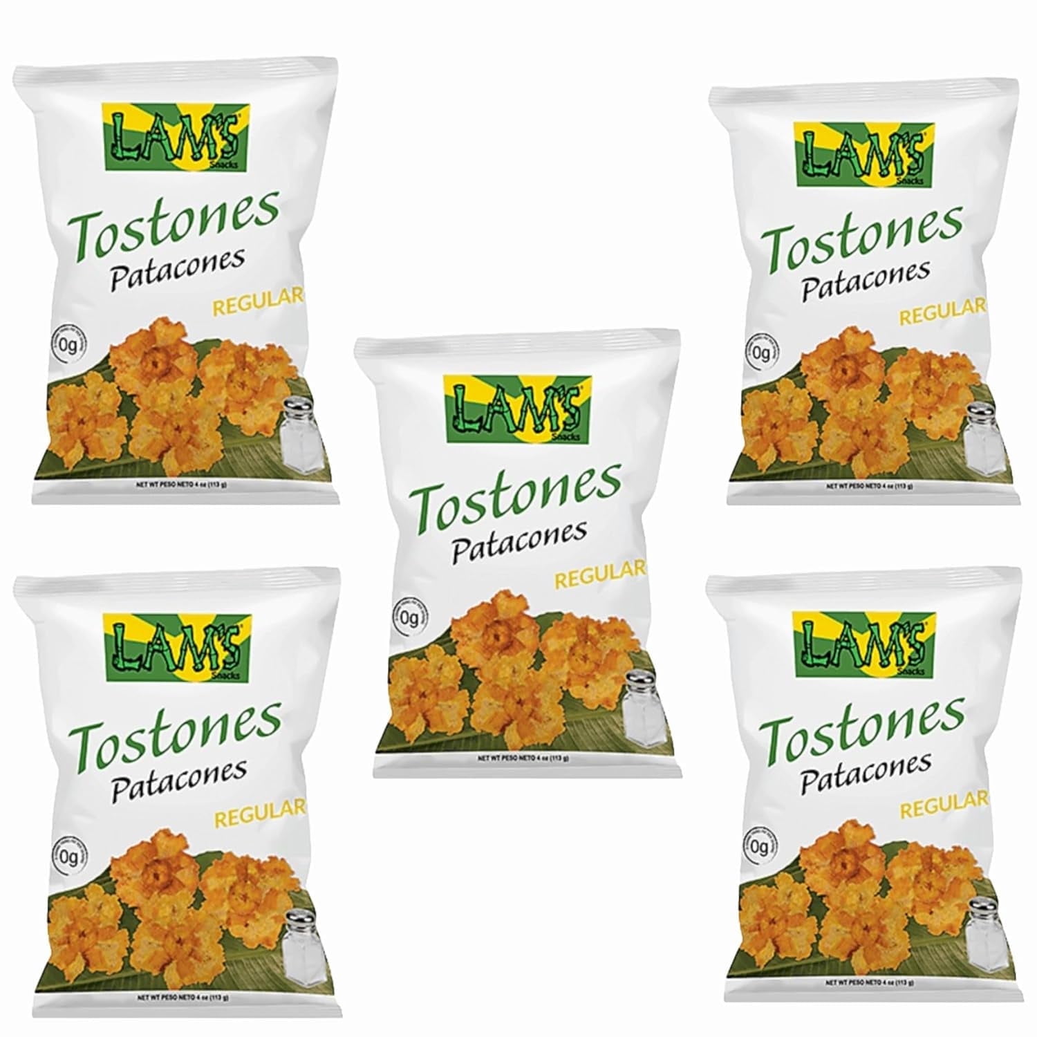 Lam's Tostones Salted, No Trans Fat, Gluten Free, 5 x 4 oz, Smashed ...