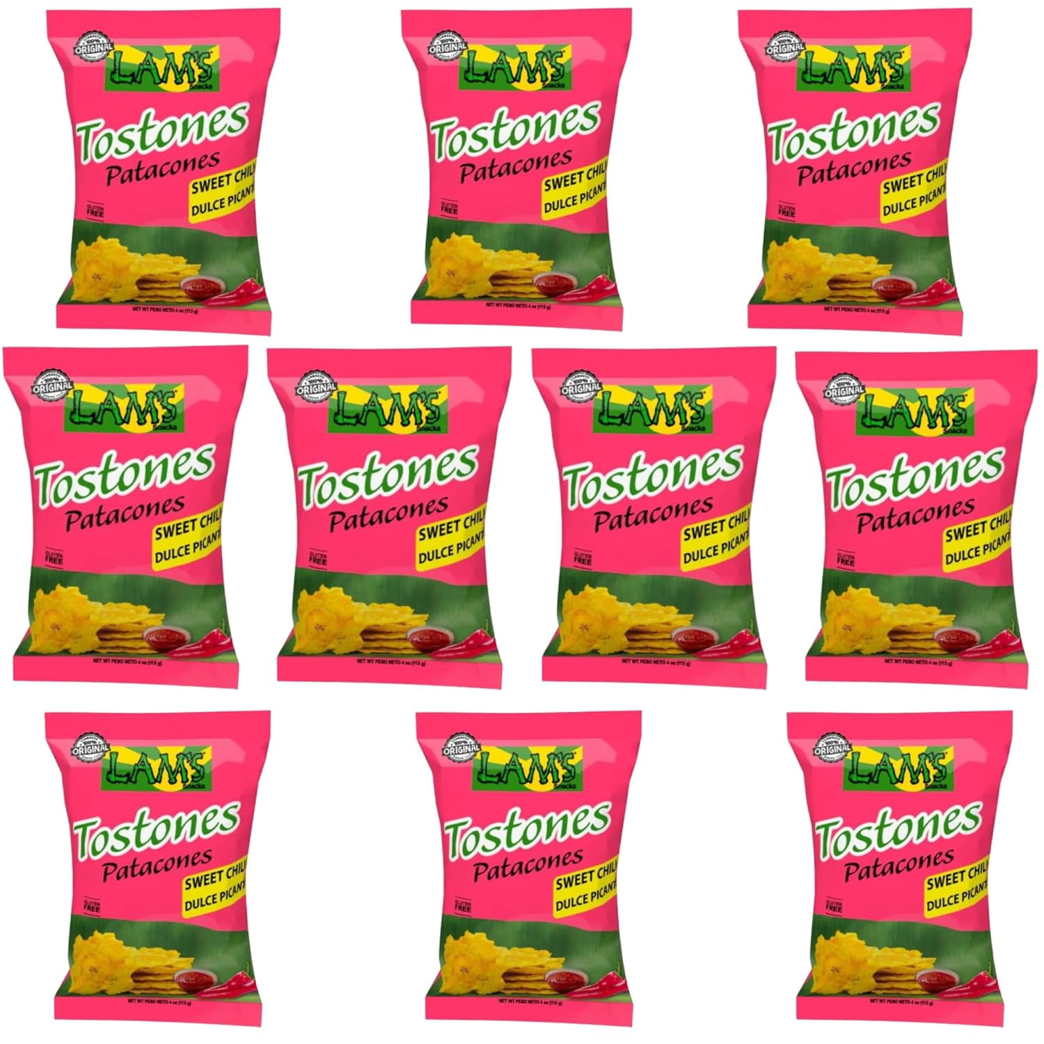 Lam's Tostones Sweet Chili, No Trans Fat, Gluten Free, 10 x 4 oz ...
