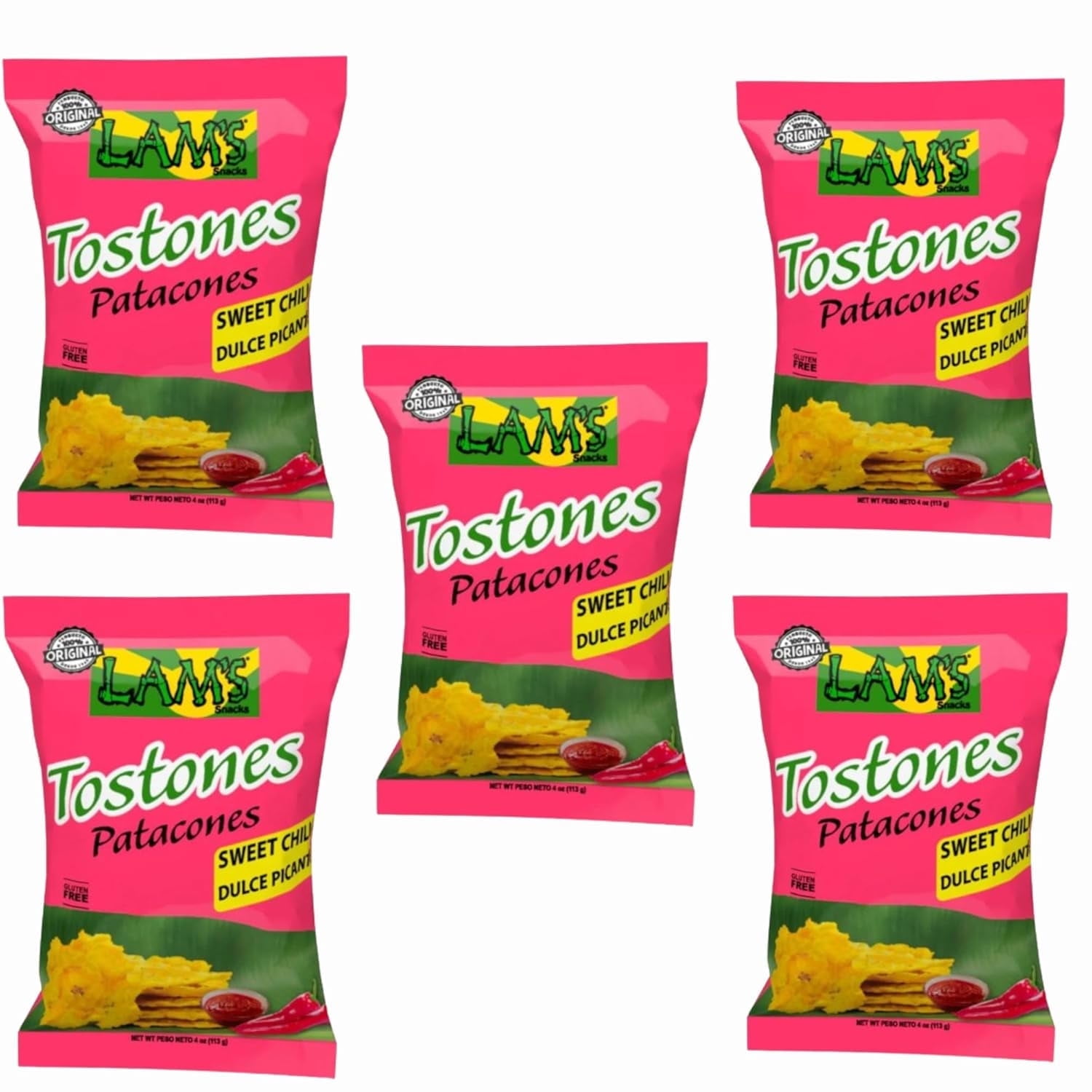 Lam's Tostones Sweet Chili, No Trans Fat, Gluten Free, 5 x 4 oz ...