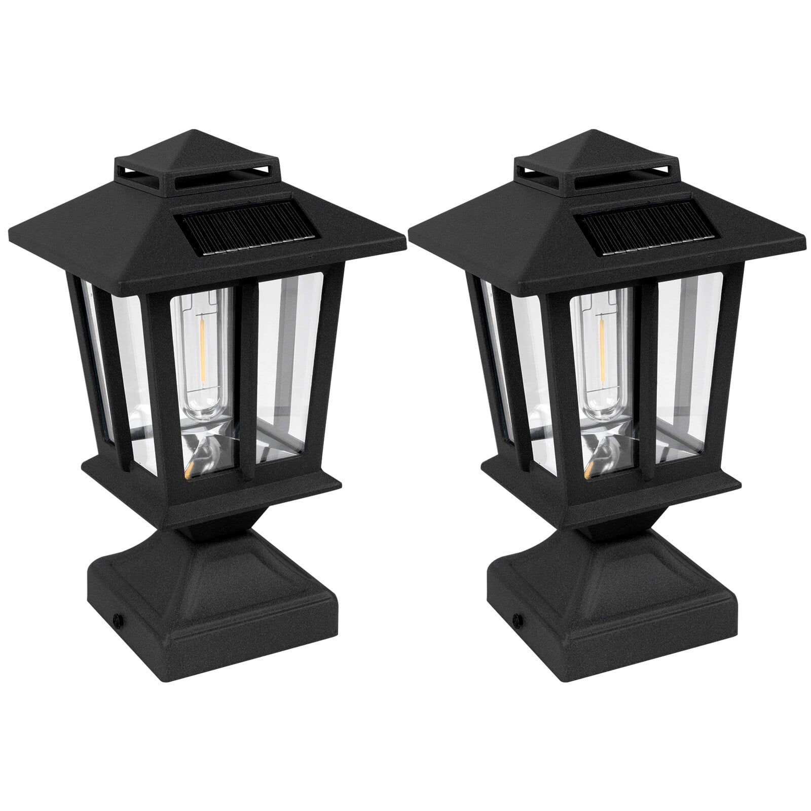 LamQee Solar Post Lantern Waterproof Outdoor Deck Fence Post Cap Light ...